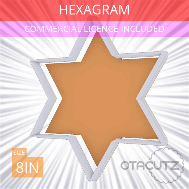 STL file Hexagram Cookie Cutter 8in / 20.3cm・3D print object to ...