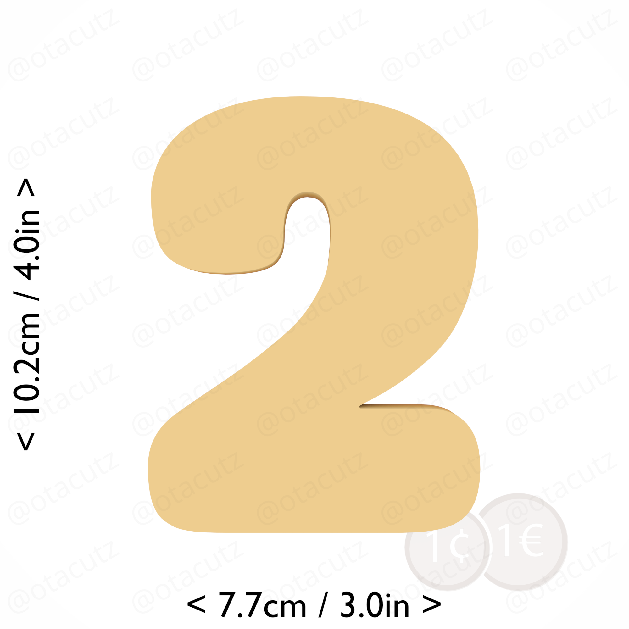 STL file Number Two Cookie Cutter 4in / 10.2cm・3D printer model to ...