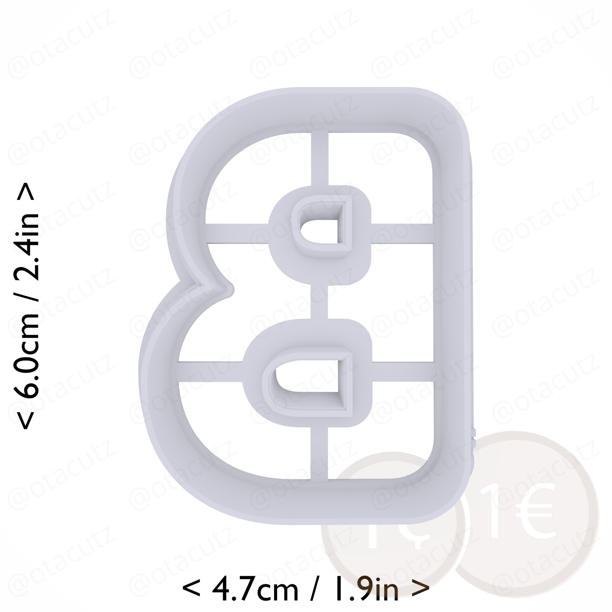 3D file Letter B Cookie Cutter 2in / 5.1cm 🍪・3D printer model to ...