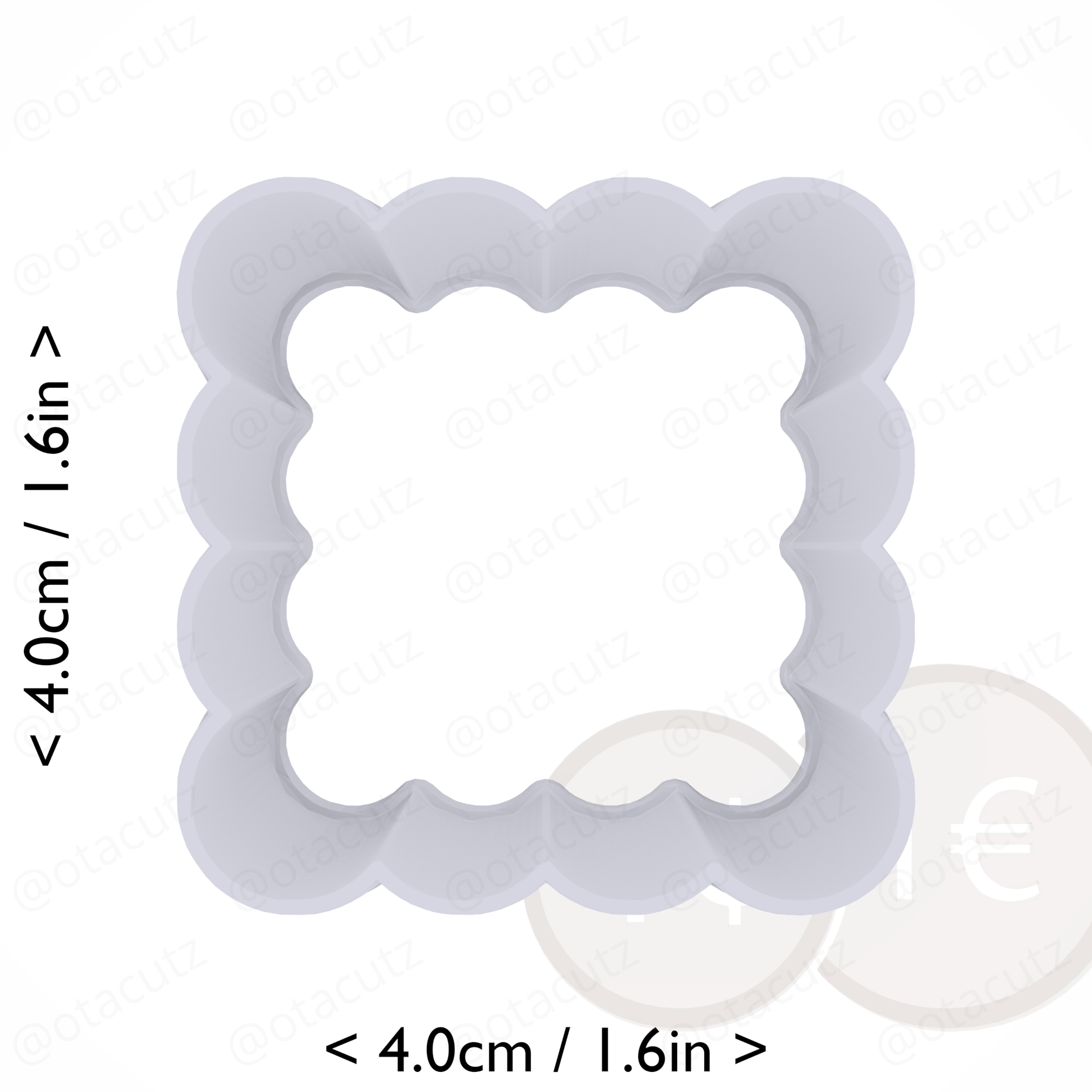 3D file Square Scalloped Cookie Cutter 35mm・3D print object to download・Cults