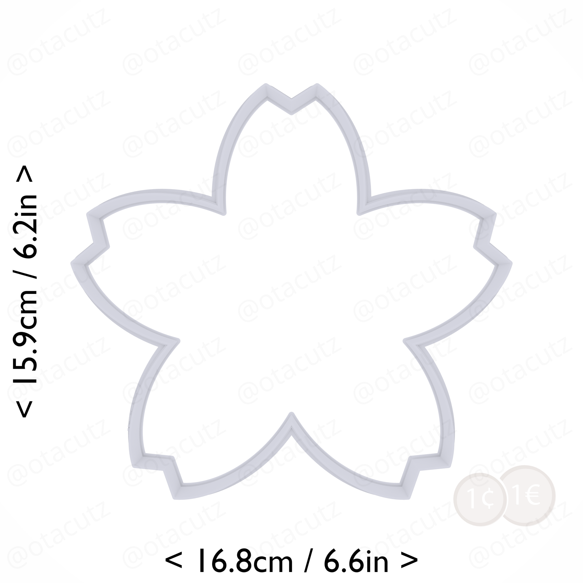 Fichier 3D Emporte-pièce Sakura 6.25in / 15.9cm・Design à télécharger et ...