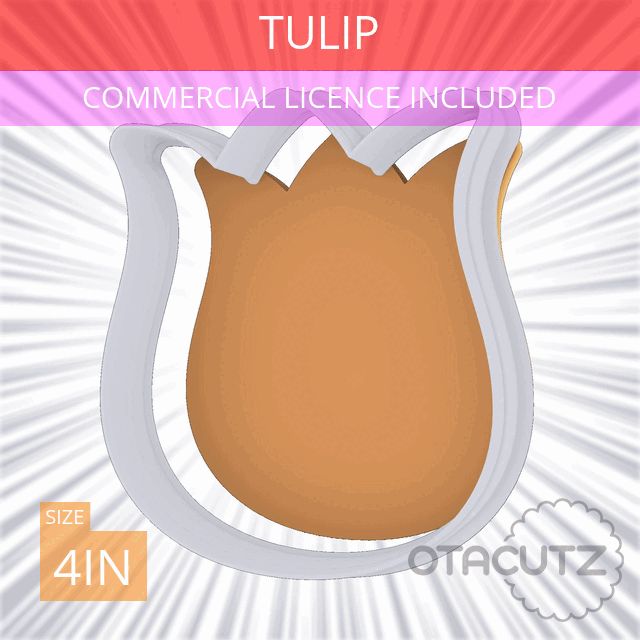 Archivo 3D Tulipán Cortador de Galletas 4in / 10.2cm・Plan para ...