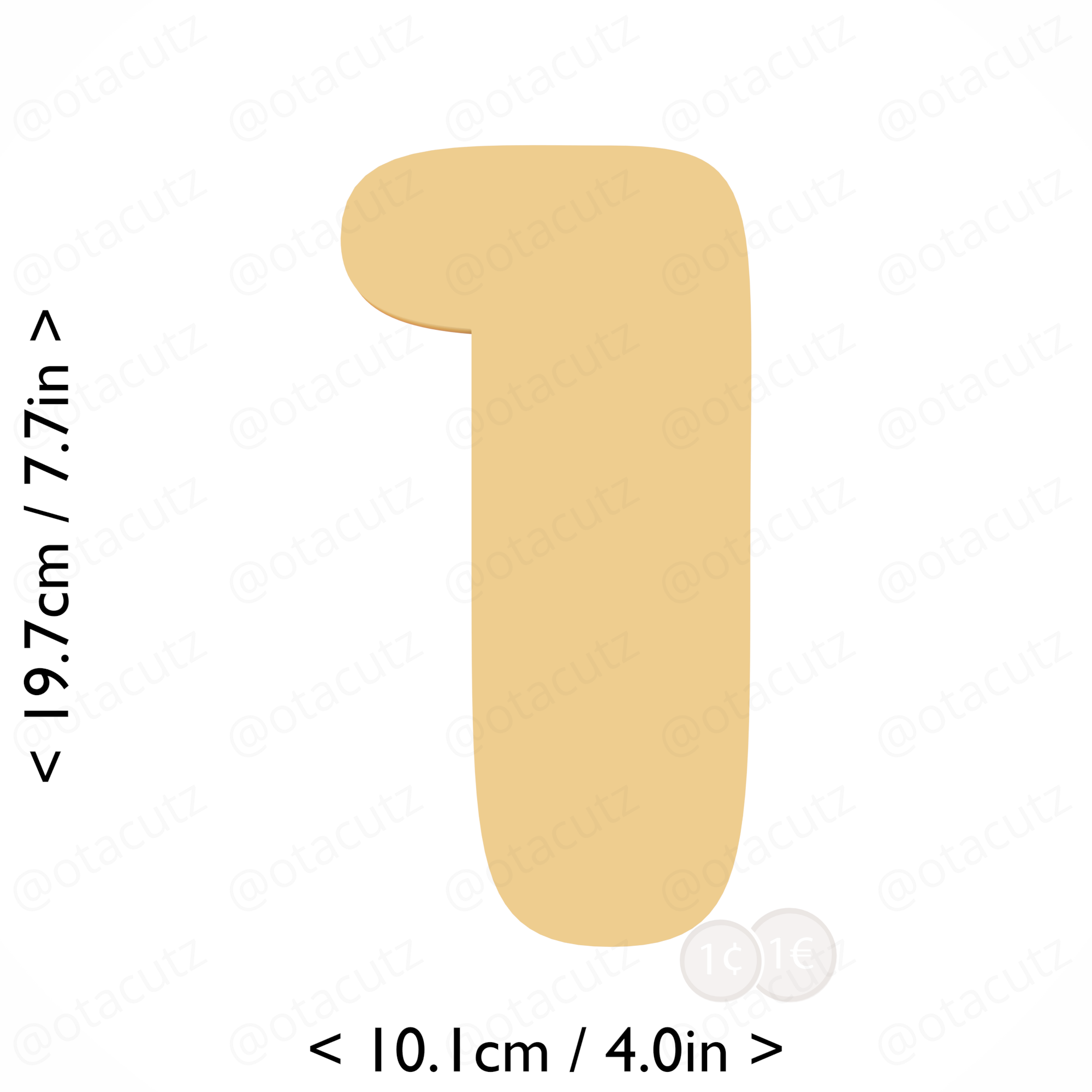 3D file Number One Cookie Cutter 7.75in / 19.7cm・3D printing design to ...