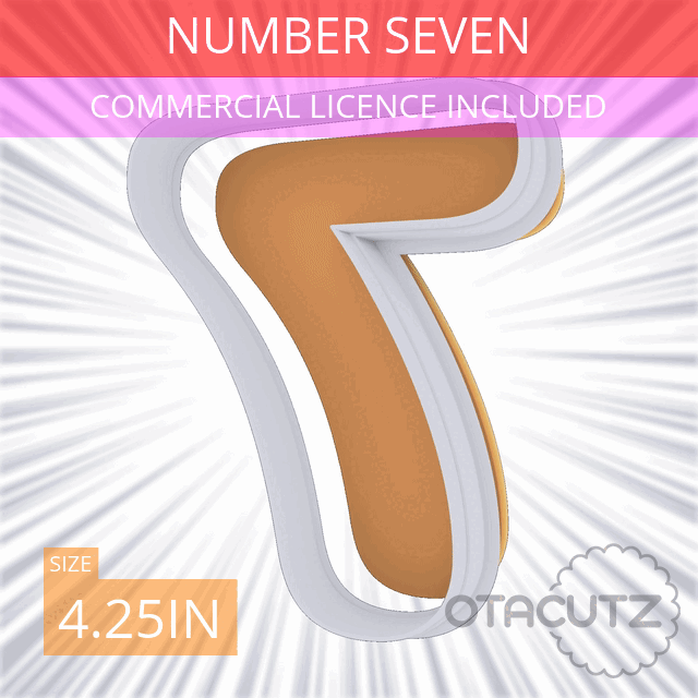 STL file Number Seven Cookie Cutter 4.25in / 10.8cm 🍪・3D printable ...