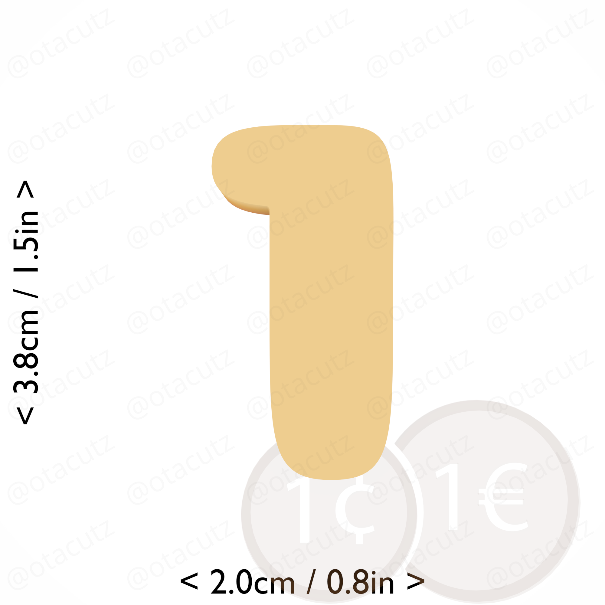 3D file Number One Cookie Cutter 1.5in / 3.8cm・3D printer model to ...