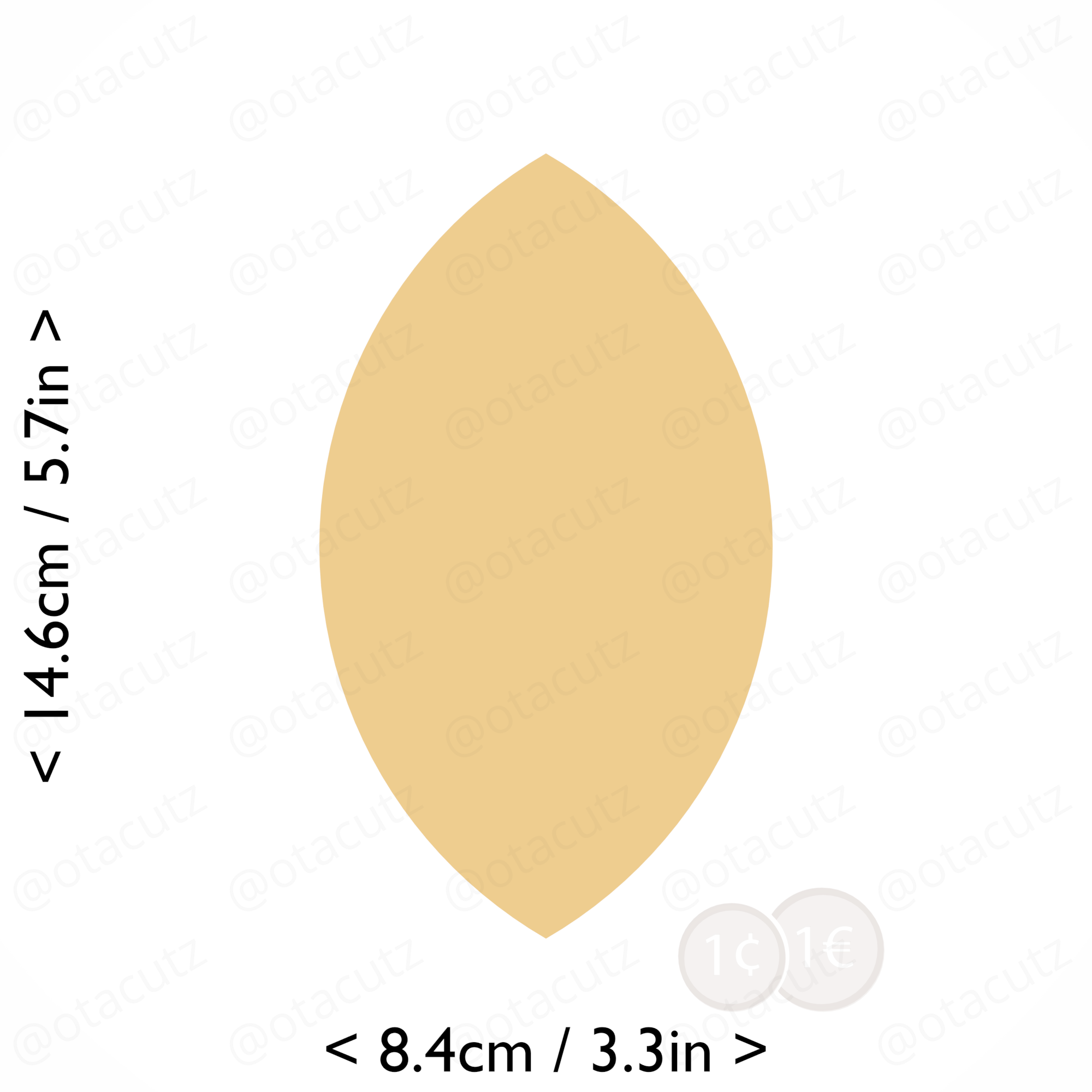 STL File Almond Cookie Cutter 5 75in 14 6cm 3D Printable Model To