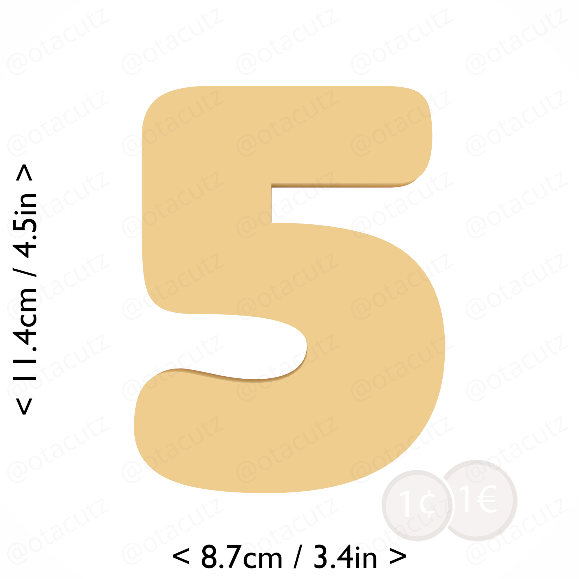 3D file Number Five Cookie Cutter 4.5in / 11.4cm・3D printing model to ...