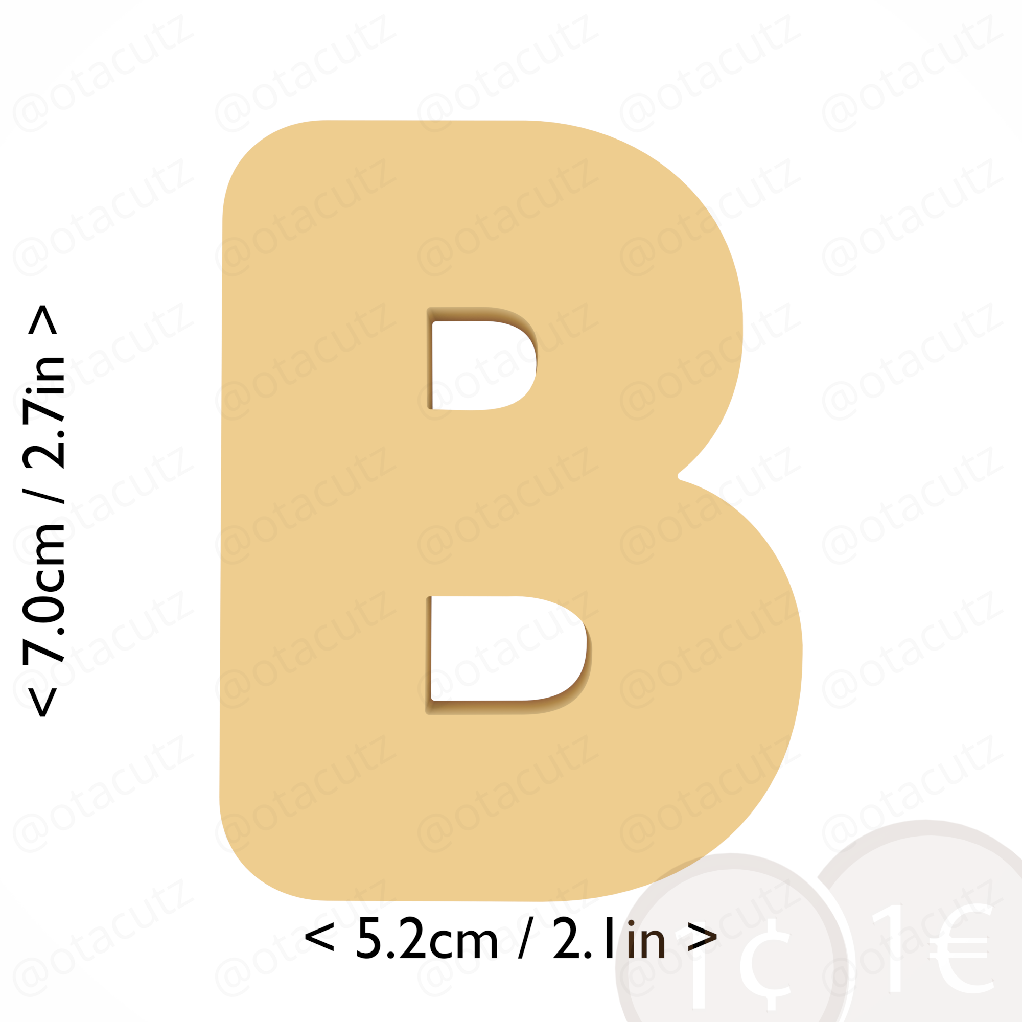 3D file Letter B Cookie Cutter 2.75in / 7cm 🍪・3D printing template to ...