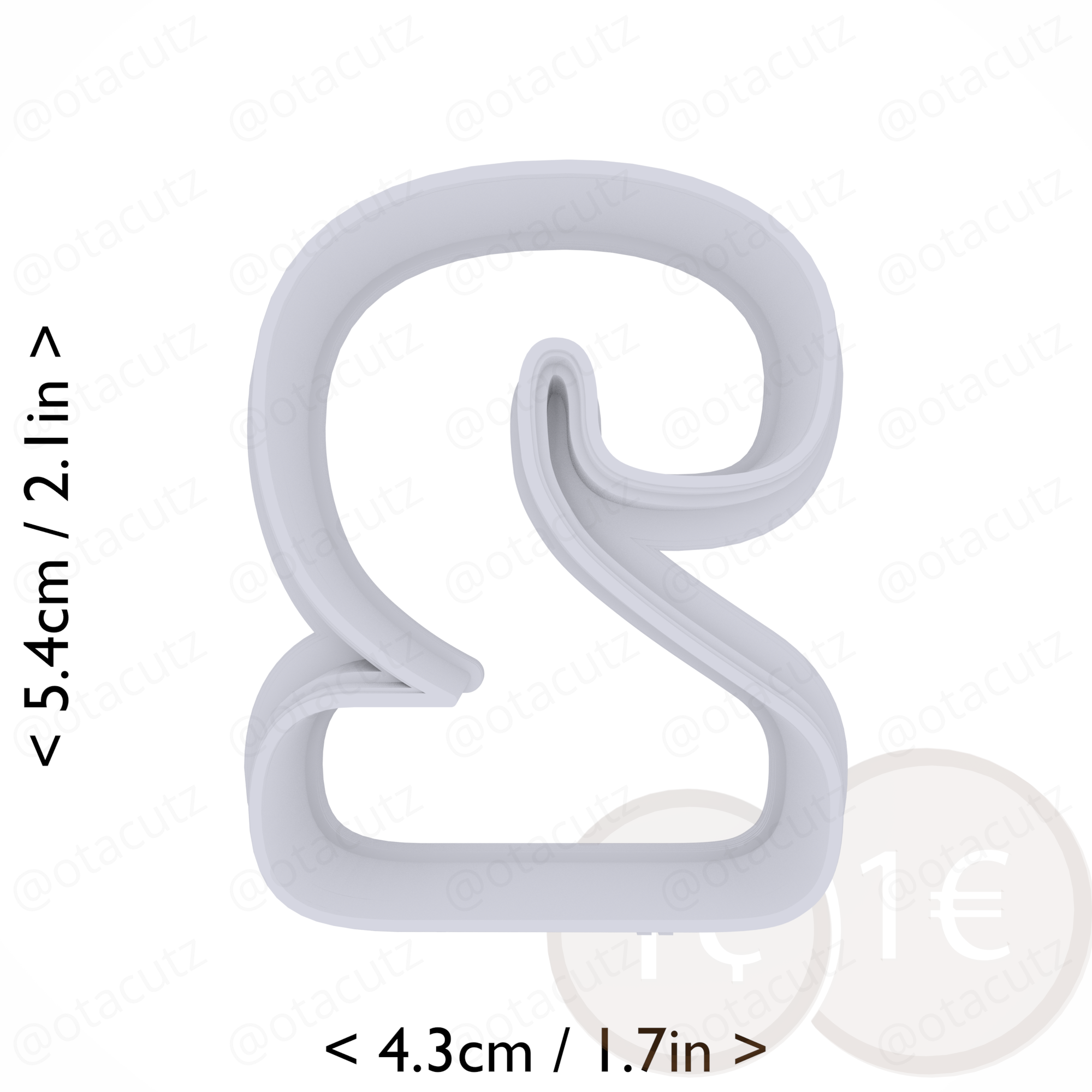 STL file Number Two Cookie Cutter 1.75in / 4.4cm・3D printable design to ...