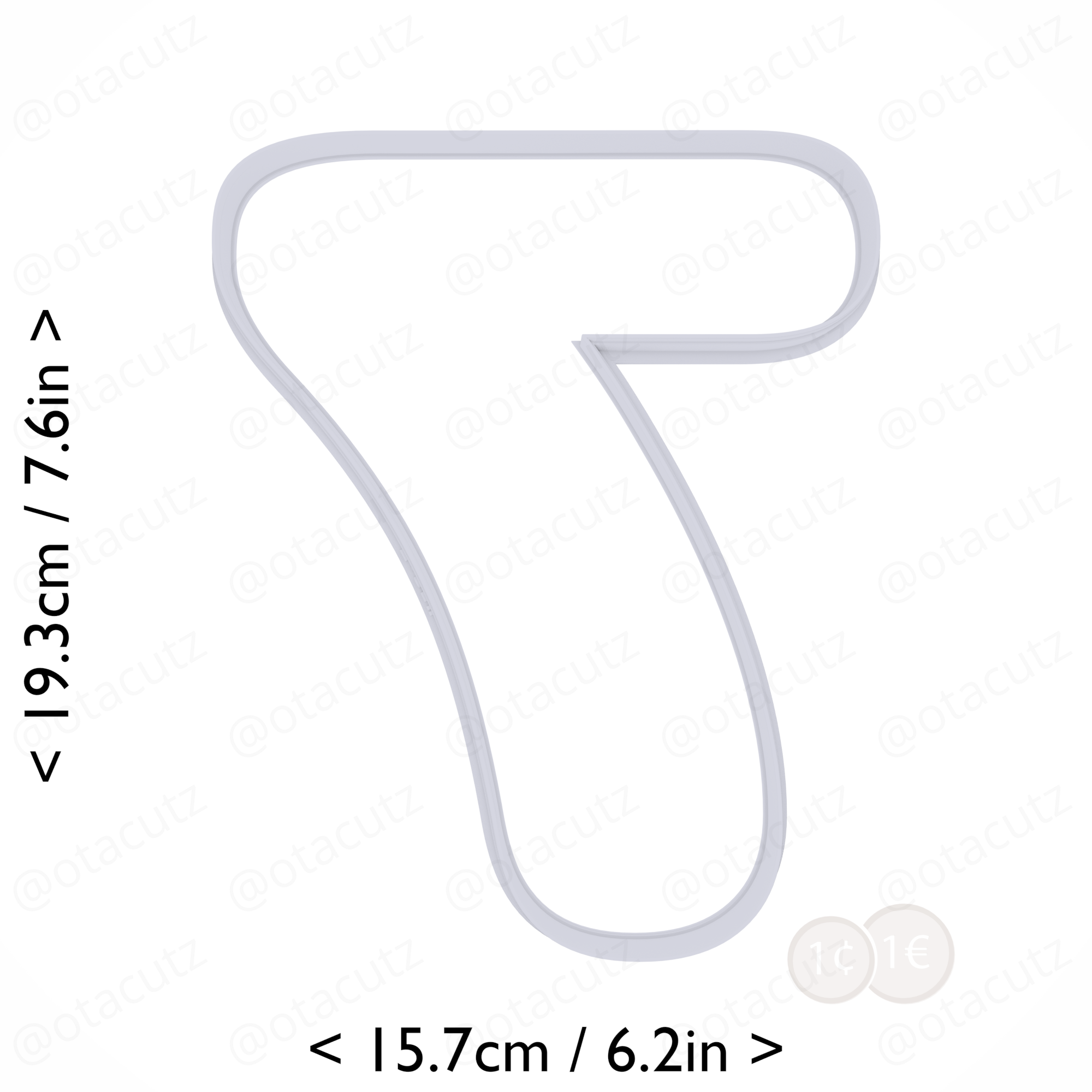 3D file Number Seven Cookie Cutter 7.25in / 18.4cm・Model to download ...