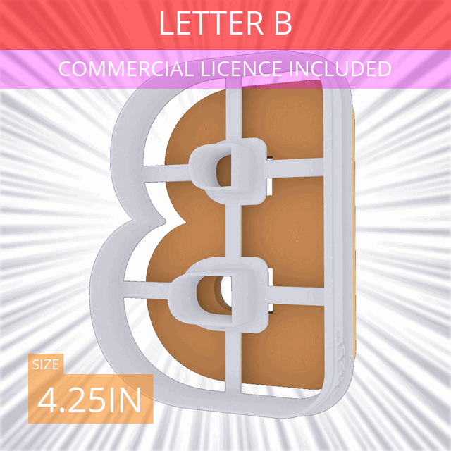 3D file Letter B Cookie Cutter 4.25in / 10.8cm・3D printable model to ...
