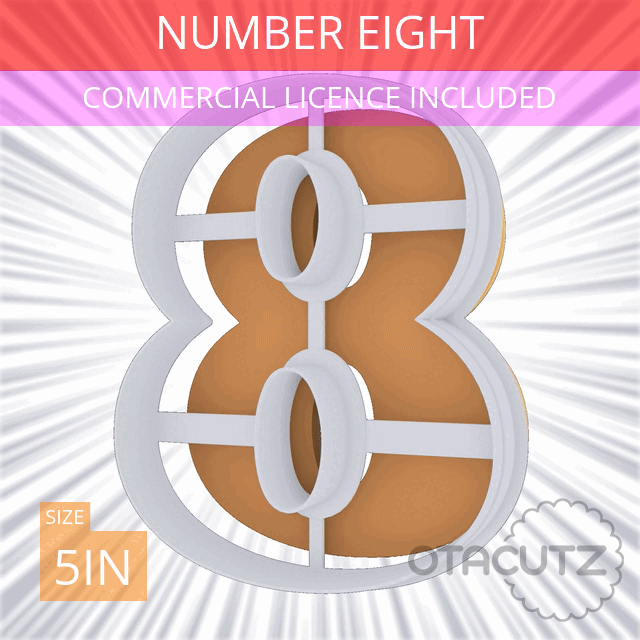 STL file Number Eight Cookie Cutter 5in / 12.7cm・3D print design to ...