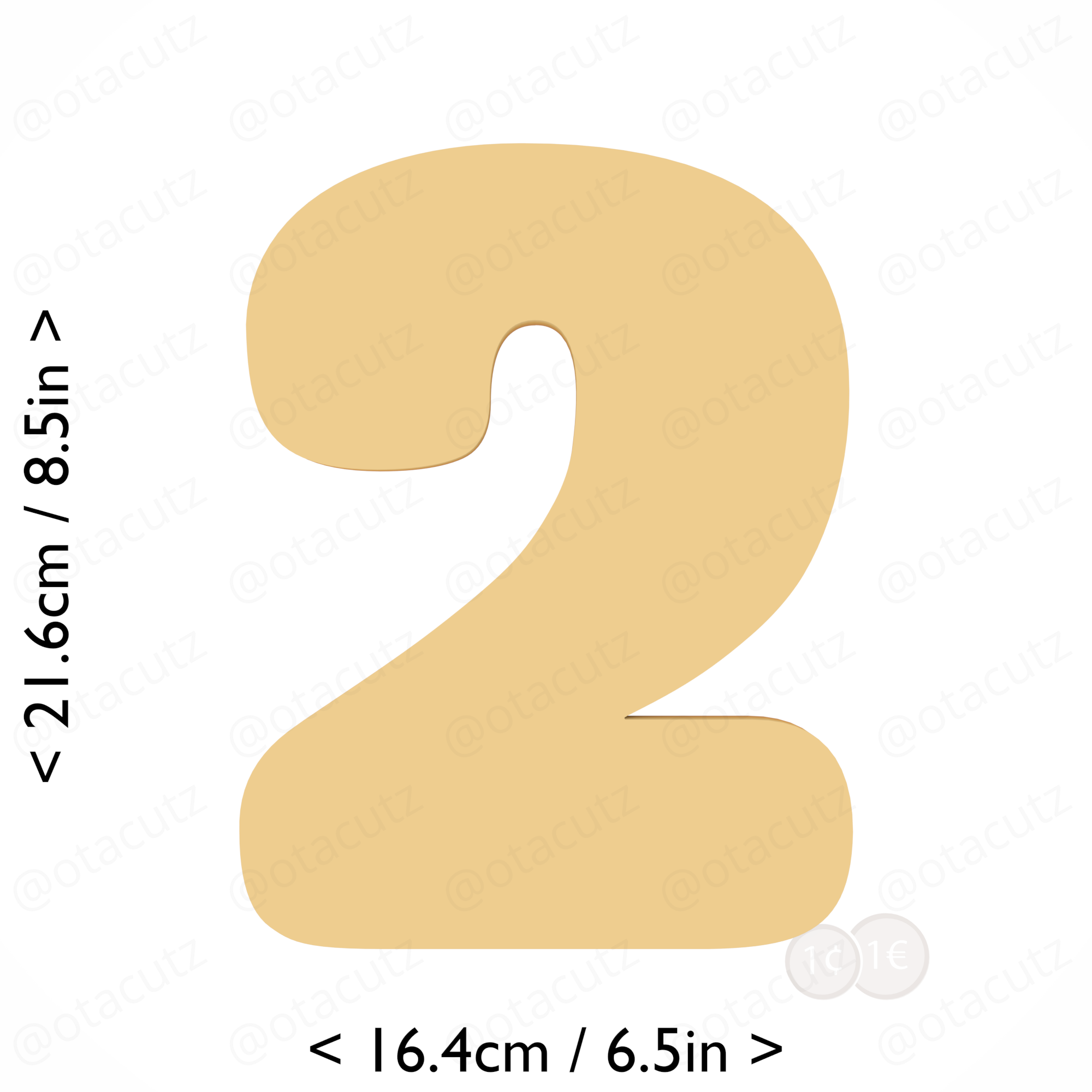 STL file Number Two Cookie Cutter 8.5in / 21.6cm・3D print model to ...