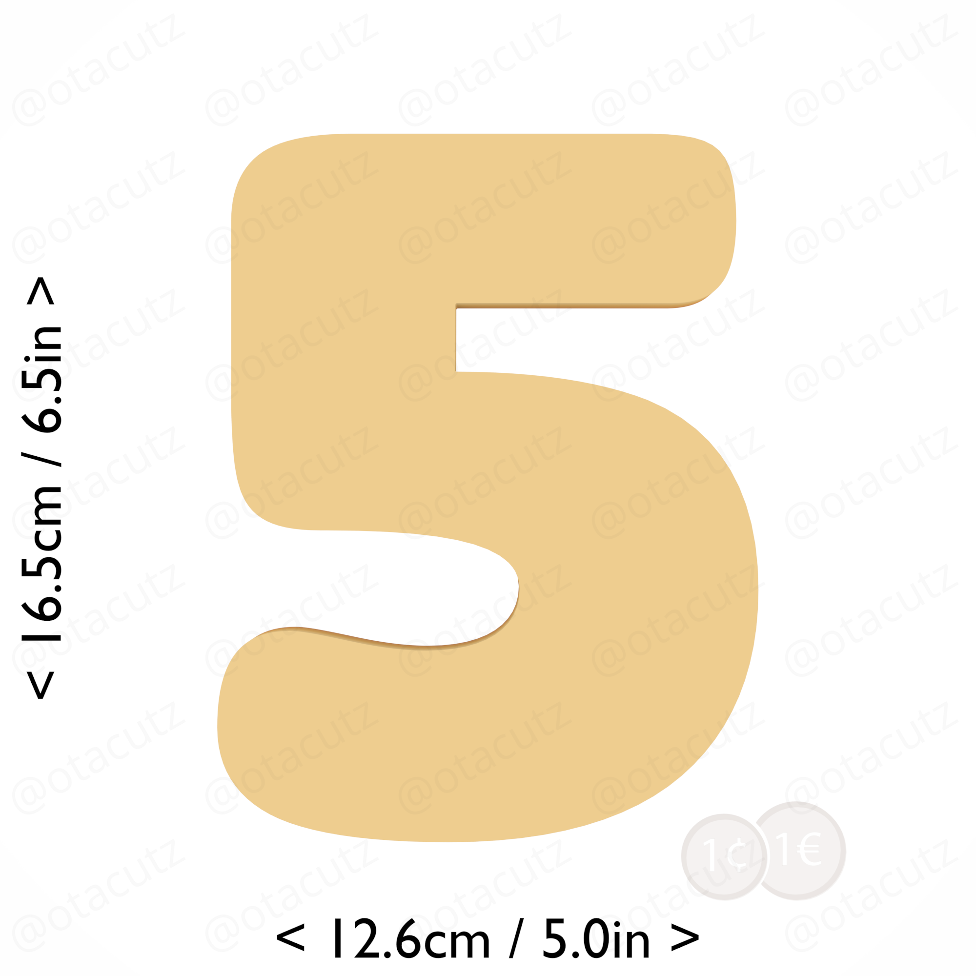 Stl File Number Five Cookie Cutter 6 5in 16 5cm 🍪・design To Download