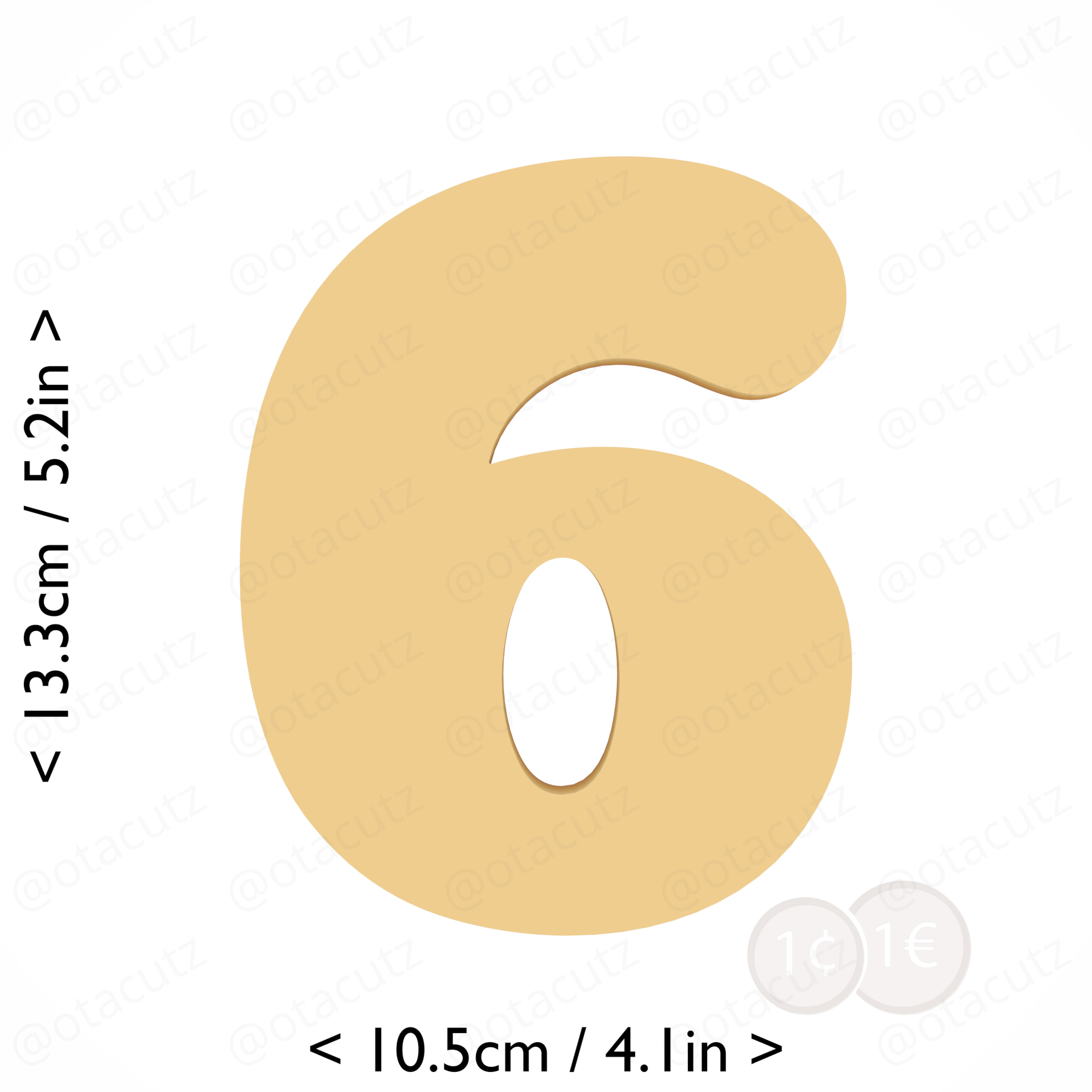 3D File Number Six Nine Cookie Cutter 5 25in 13 3cm 3D Printing