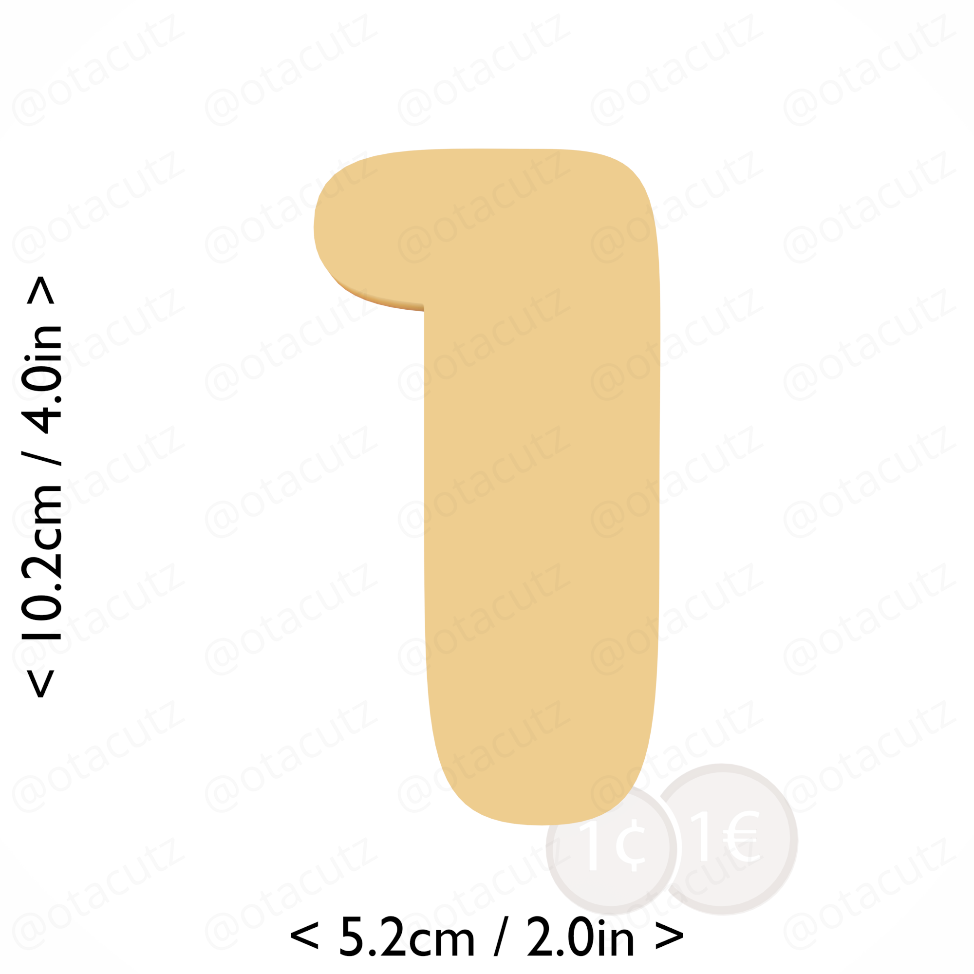 3D file Number One Cookie Cutter 4in / 10.2cm・3D print object to ...