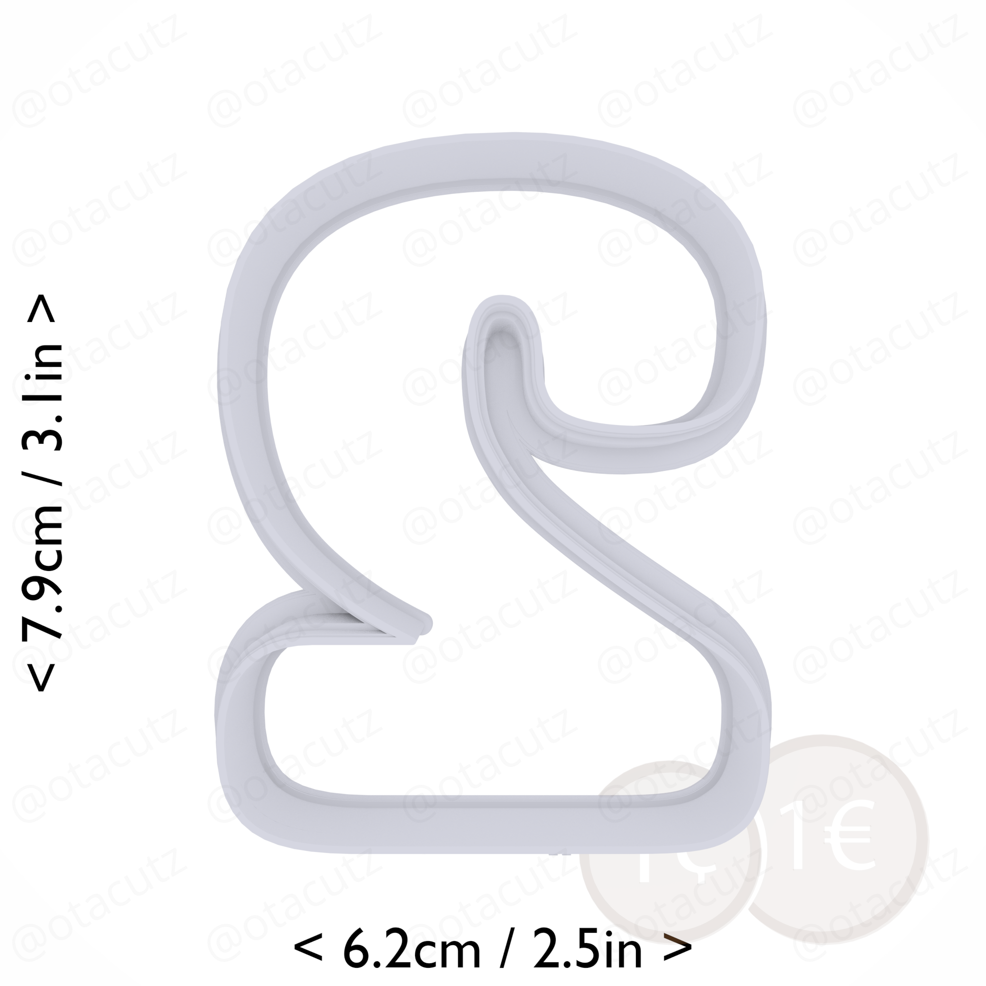 3D file Number Two Cookie Cutter 2.75in / 7cm・3D printable model to ...