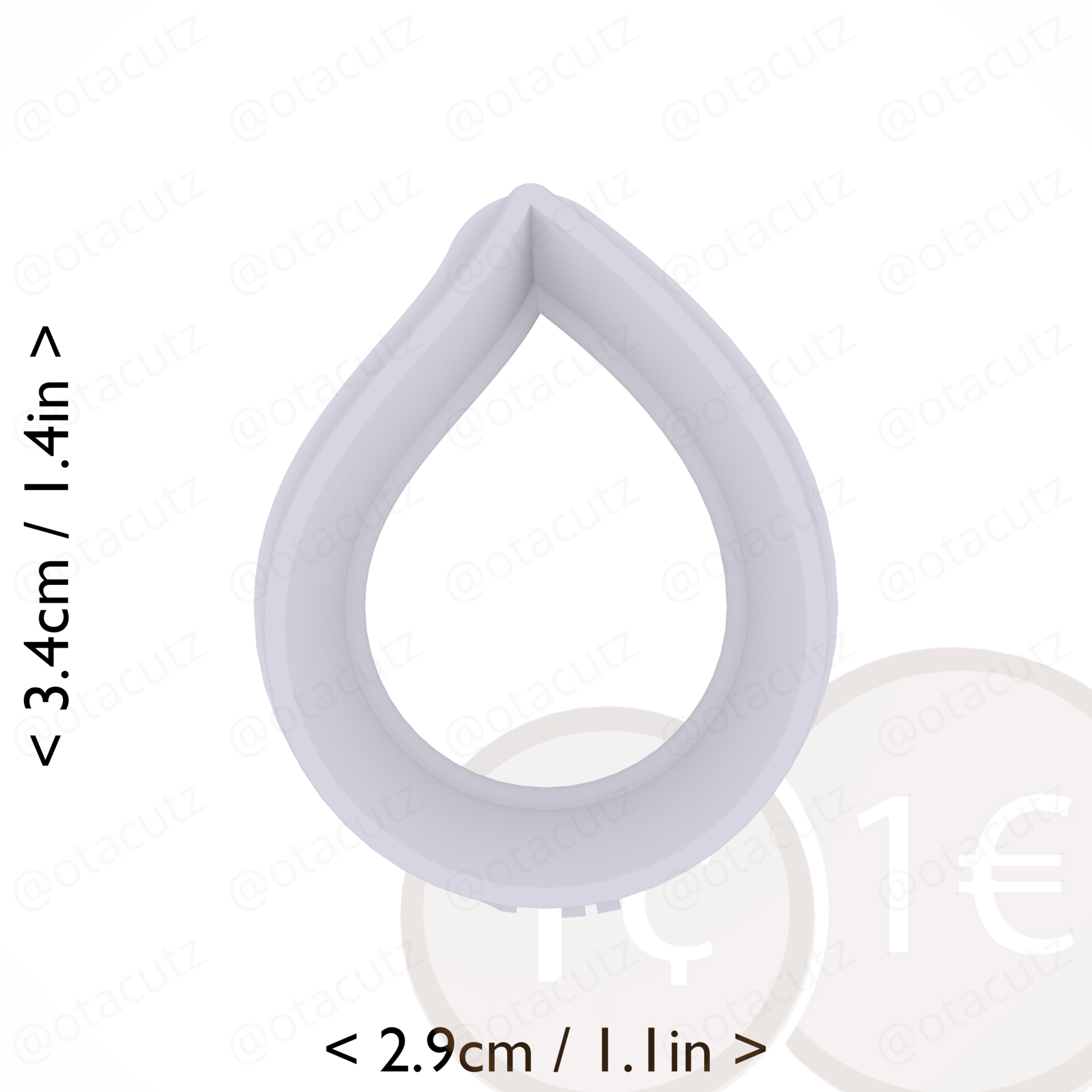 3D file Drop Cookie Cutter 1in / 2.5cm・Template to download and 3D ...