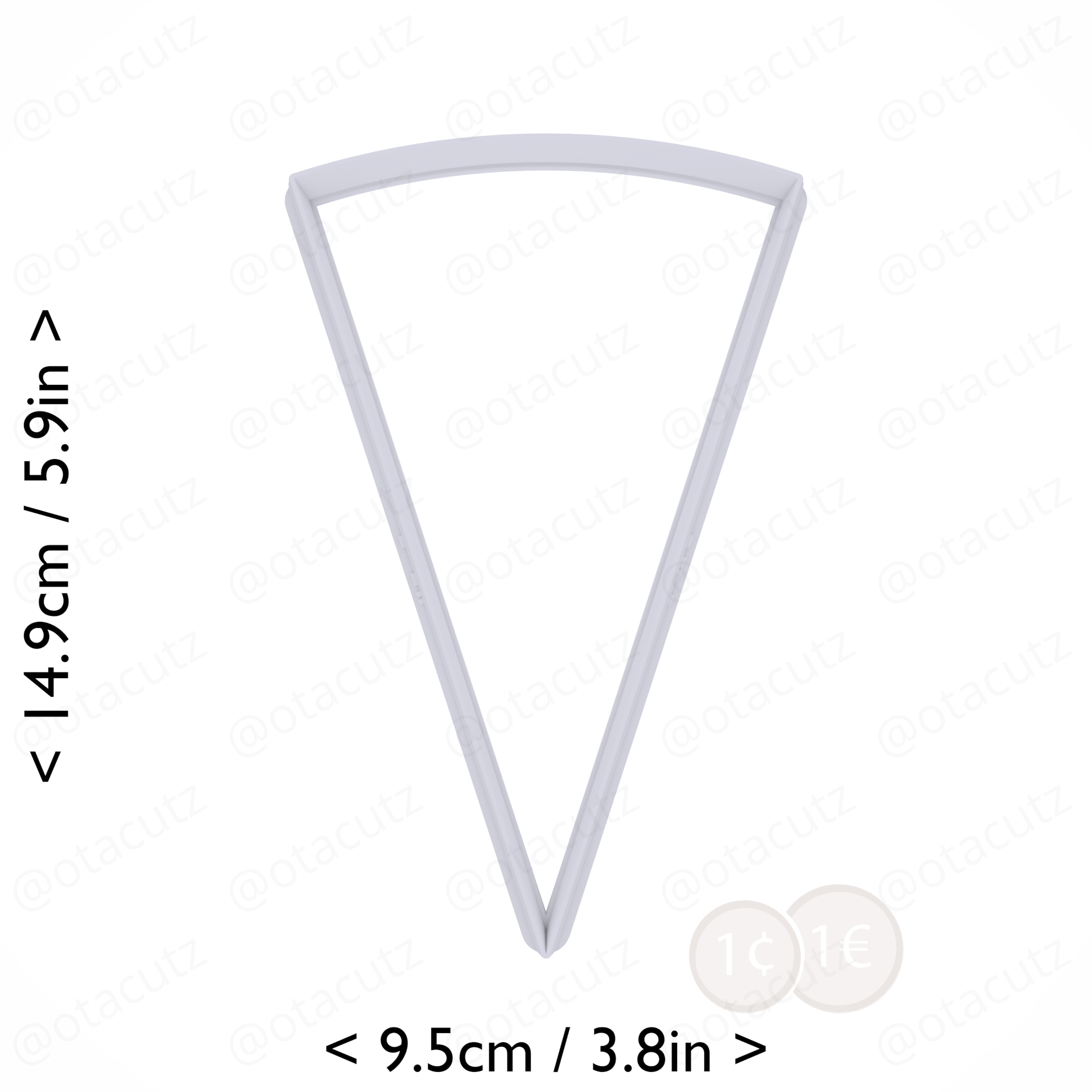 3D file Slice (1∕10) of Pie Cookie Cutter 5.5in / 14cm・3D printable model to download・Cults