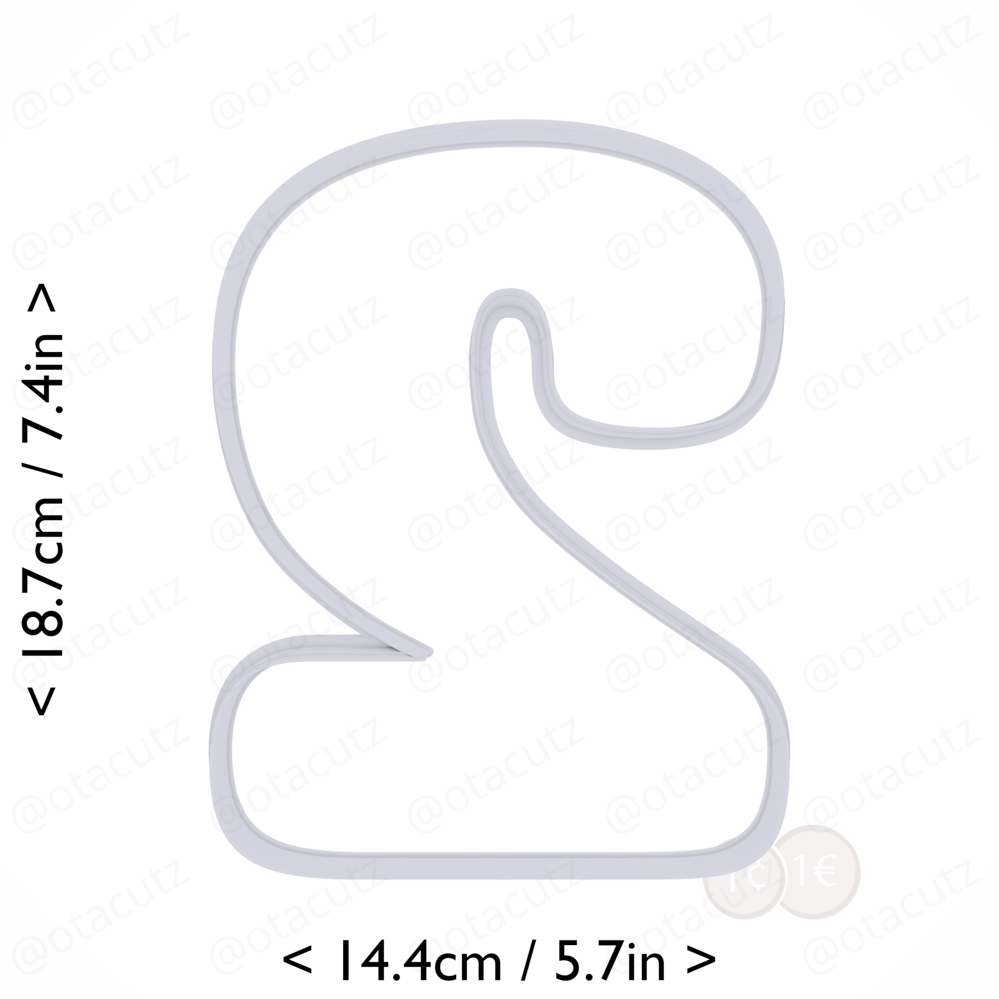 3D file Number Two Cookie Cutter 7in / 17.8cm・3D print object to ...