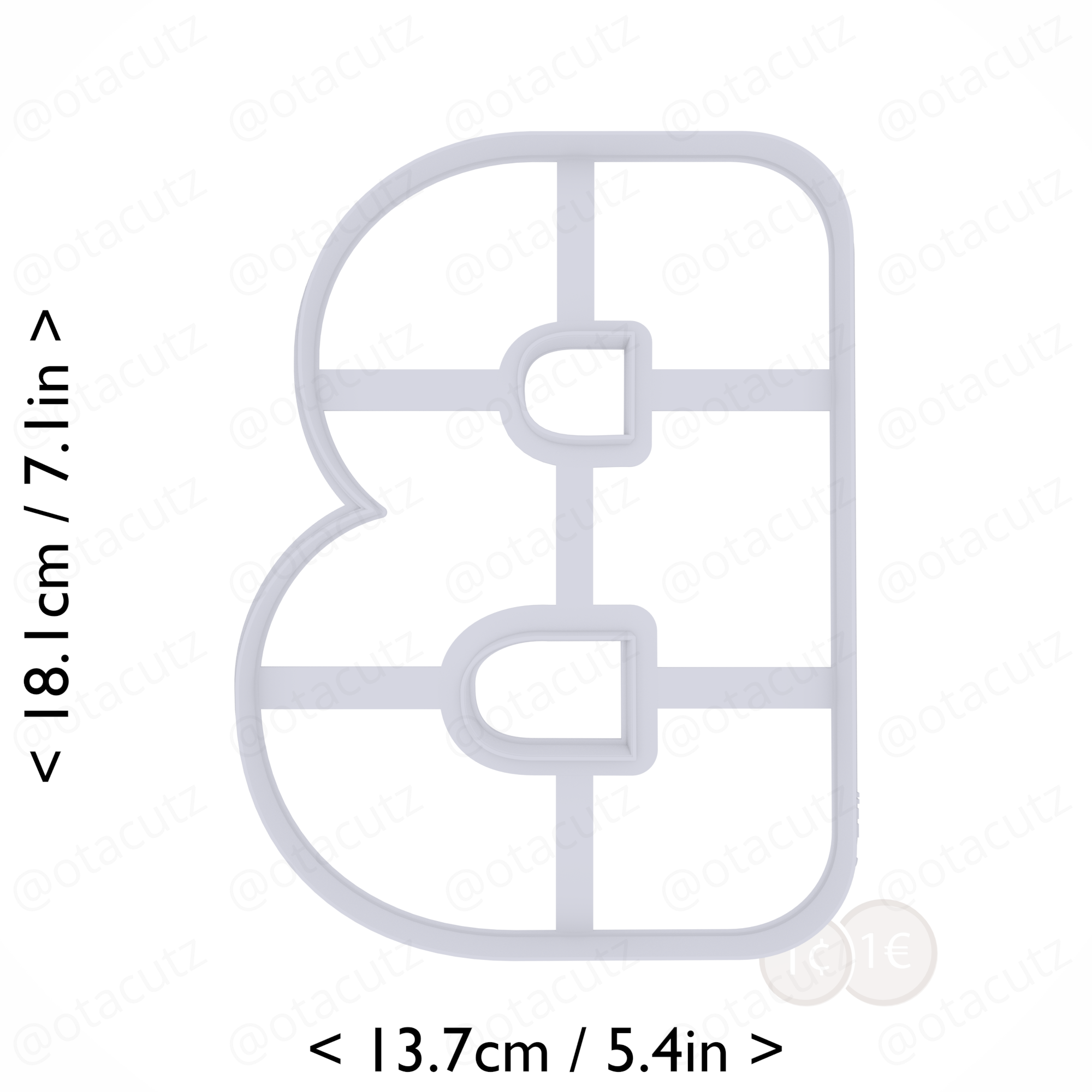 3D file Letter B Cookie Cutter 6.75in / 17.1cm・Model to download and 3D ...