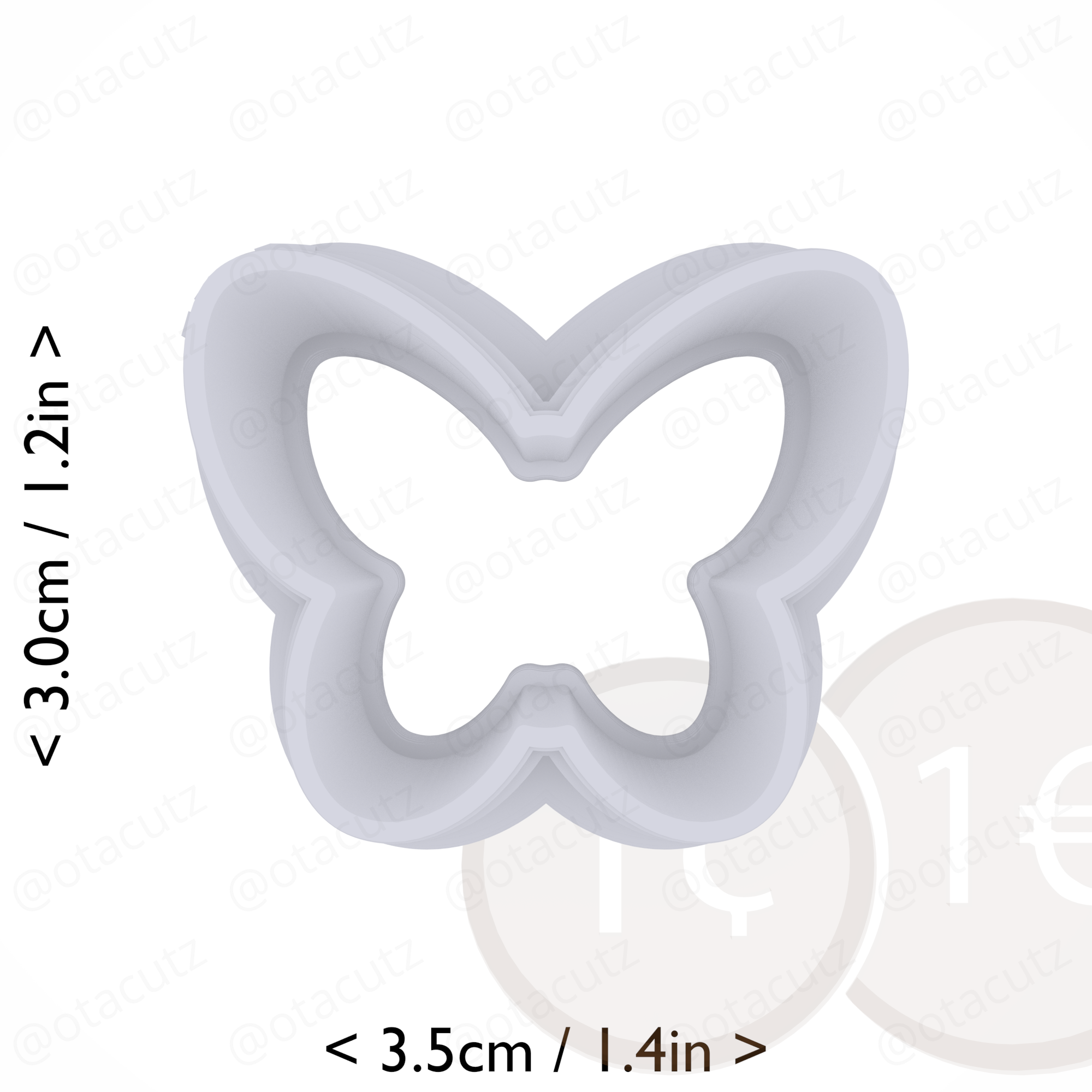 STL file Butterfly Cookie Cutter 1in / 2.5cm・3D print design to ...