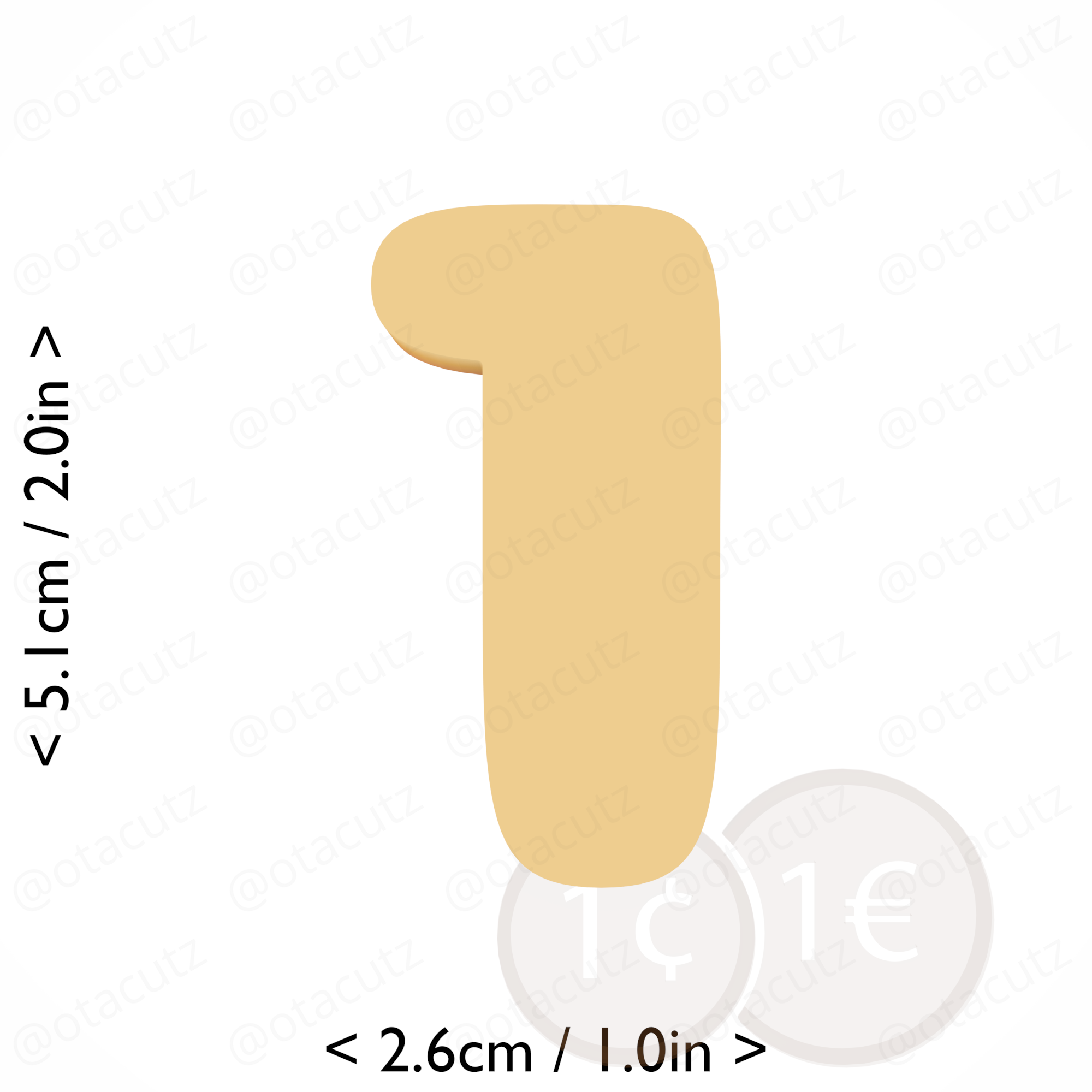 STL file Number One Cookie Cutter 2in / 5.1cm 🍪・3D print model to ...