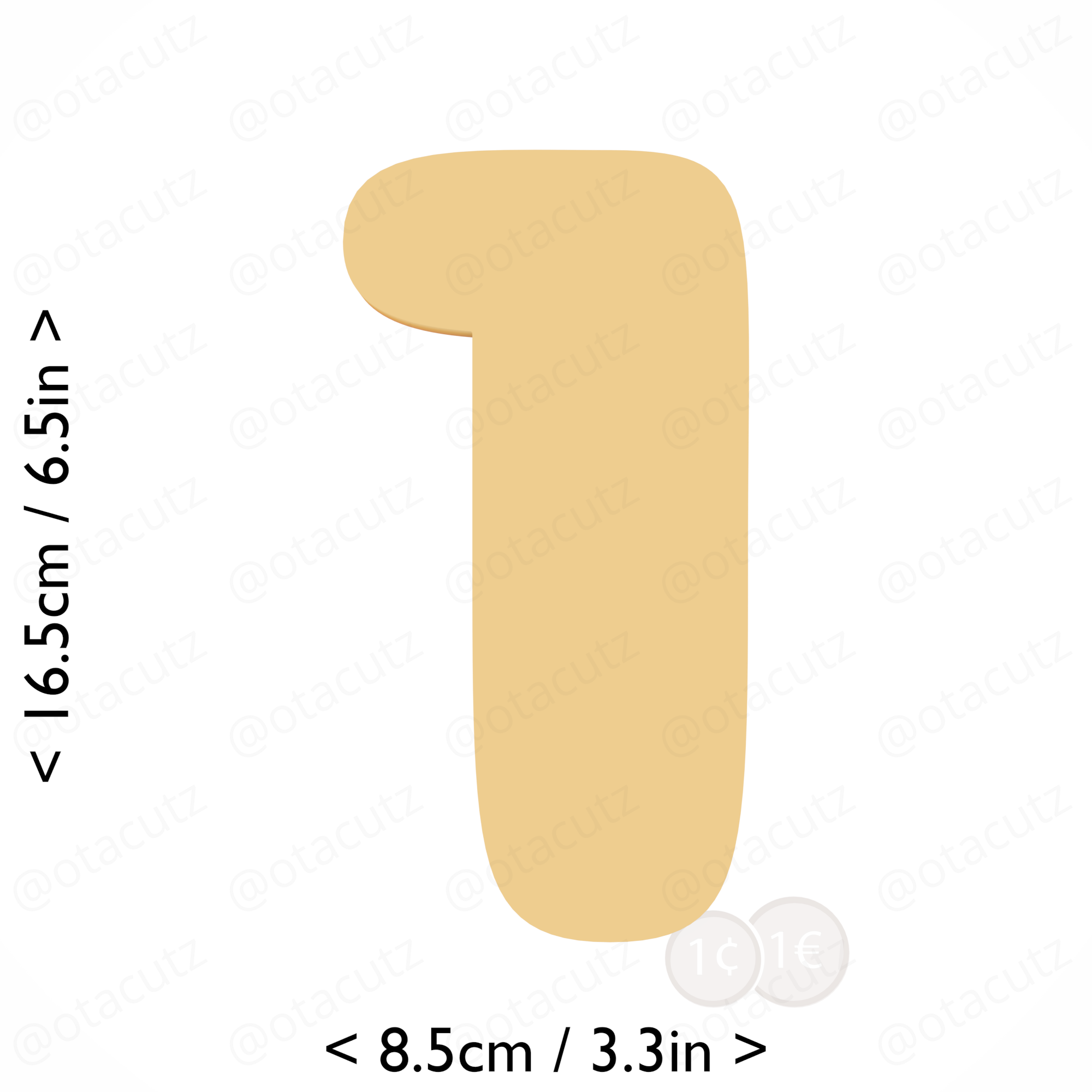 3D file Number One Cookie Cutter 6.5in / 16.5cm・3D printer design to ...