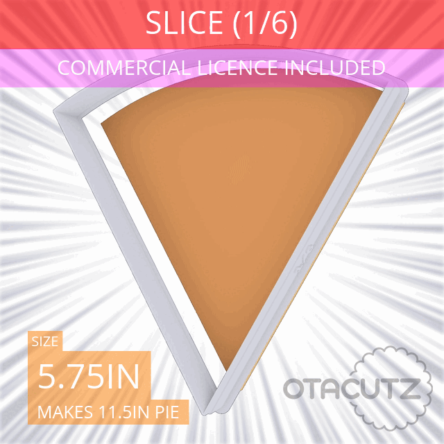 STL file Slice (1∕6) of Pie Cookie Cutter 5.75in / 14.6cm・3D printer ...