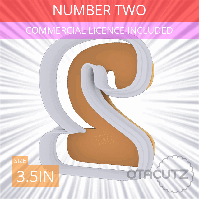 3D file Number Two Cookie Cutter 3.5in / 8.9cm・Model to download and 3D ...