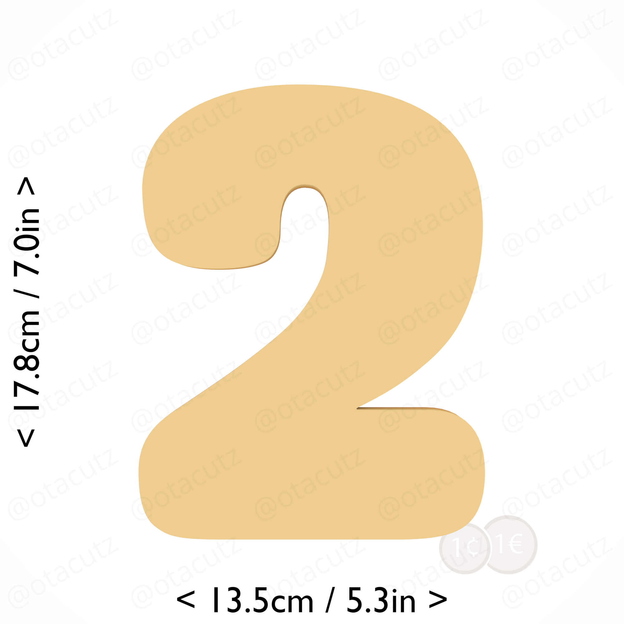 3D file Number Two Cookie Cutter 7in / 17.8cm・3D print object to ...