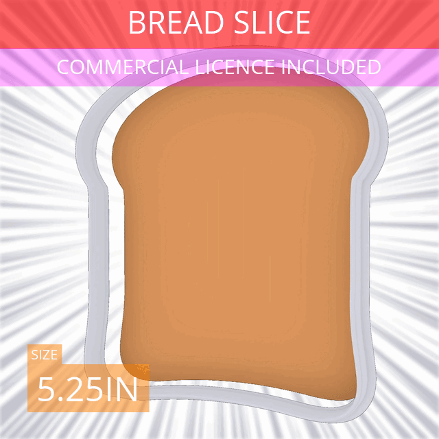 3D file Bread Slice Cookie Cutter 5.25in / 13.3cm・3D printer design to ...