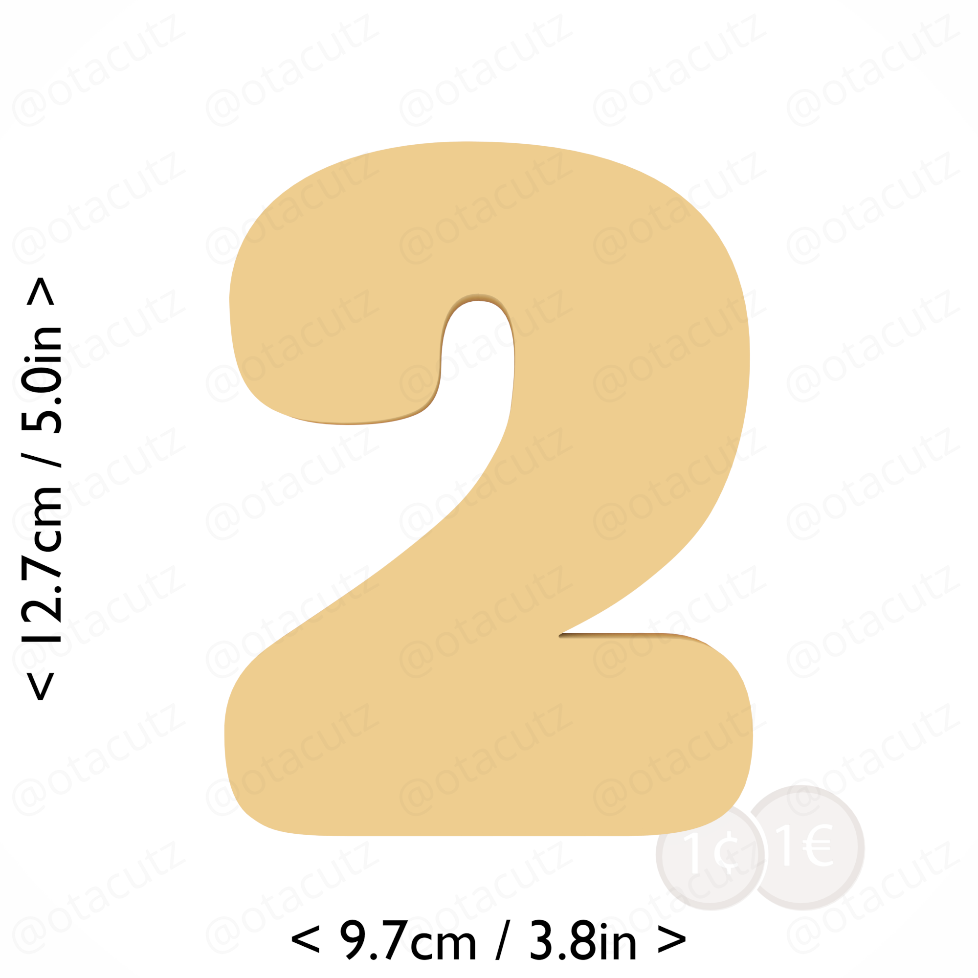 STL file Number Two Cookie Cutter 5in / 12.7cm・3D printable design to ...