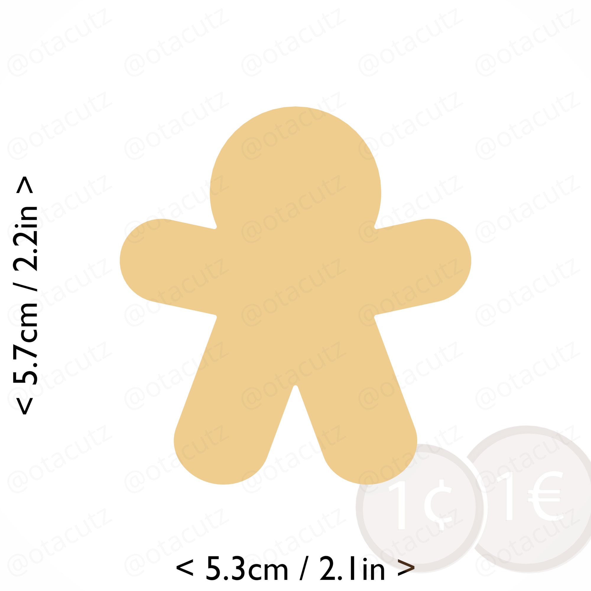 STL file Gingerbread Man Cookie Cutter 2.25in / 5.7cm・Template to ...