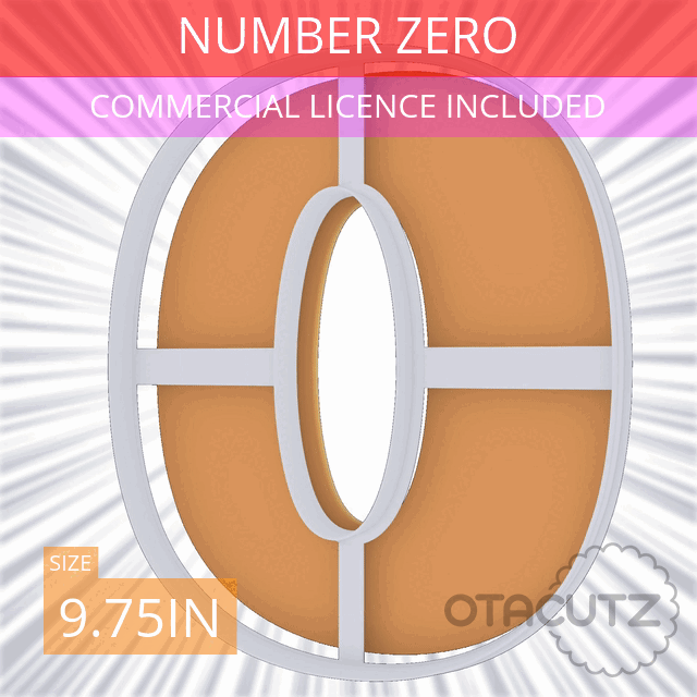 3D file Number Zero Cookie Cutter 9.75in / 24.8cm・3D printer model to ...