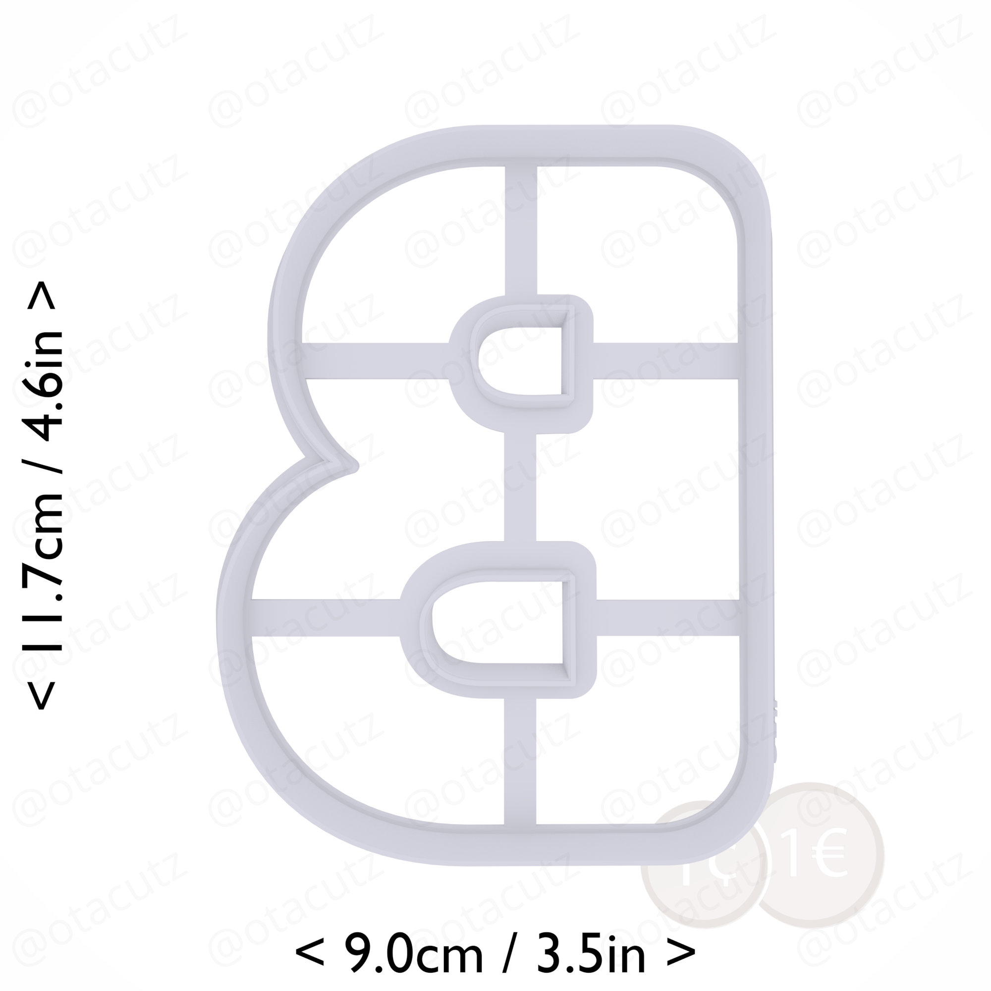 3D file Letter B Cookie Cutter 4.25in / 10.8cm・3D printable model to ...
