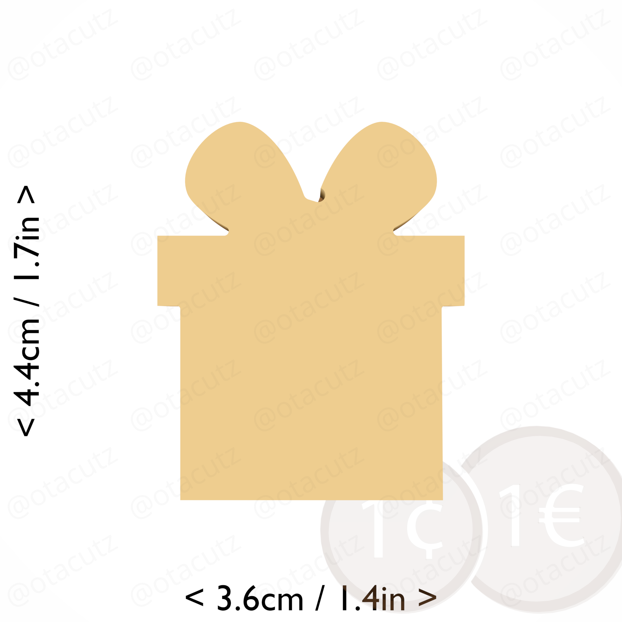 3D file Gift Cookie Cutter 1.75in / 4.4cm・3D printable model to ...