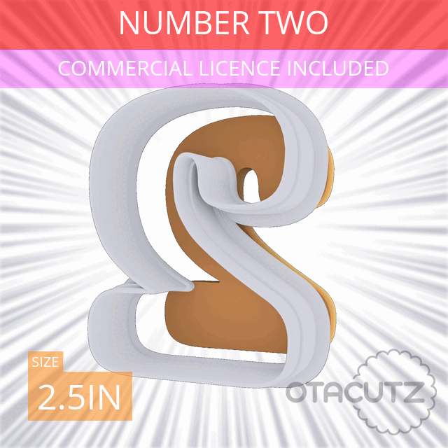 STL file Number Two Cookie Cutter 2.5in / 6.4cm・3D print object to ...