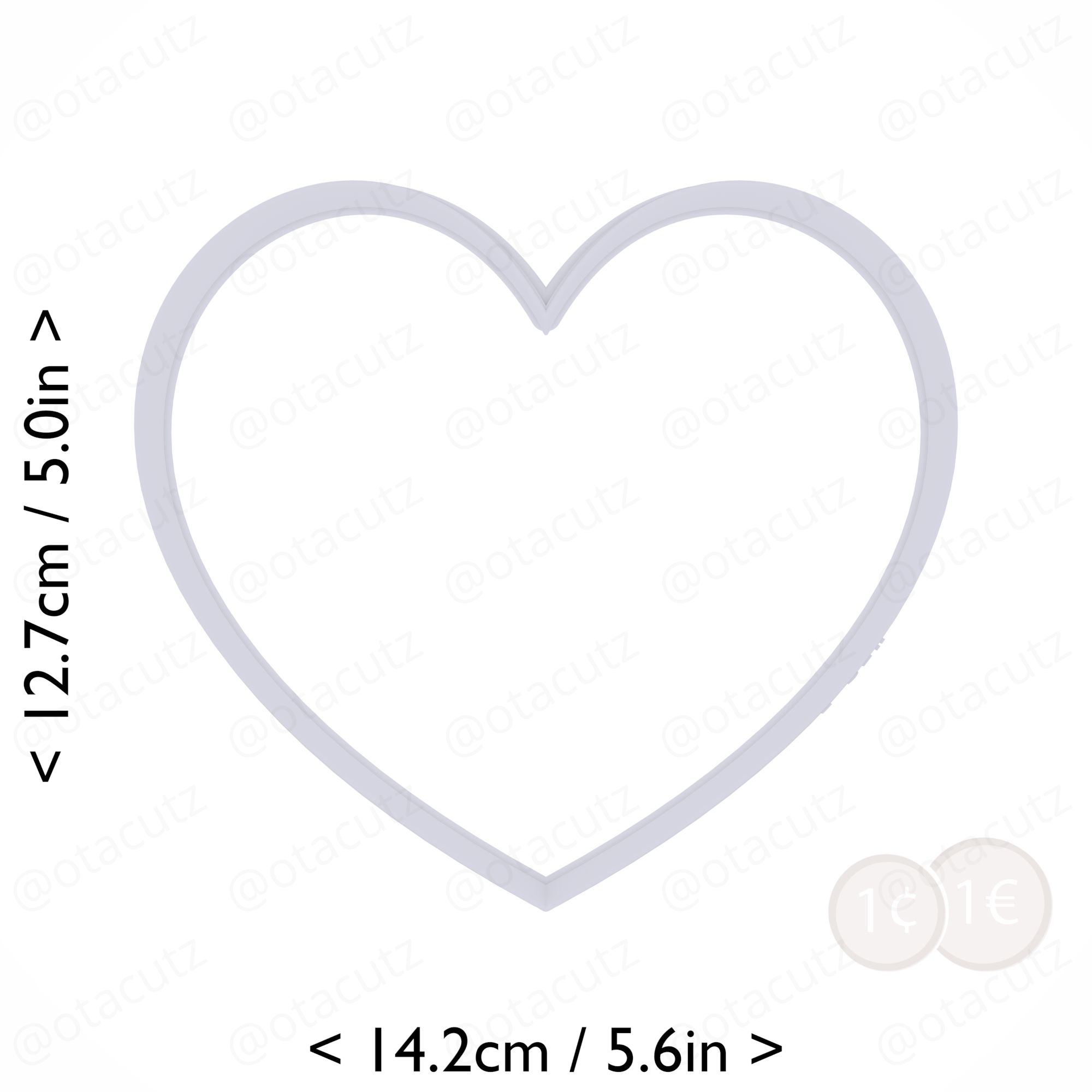 3D file Heart #1 Cookie Cutter 5.25in / 13.3cm・3D printing design to ...