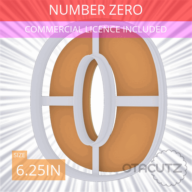 3D file Number Zero Cookie Cutter 6.25in / 15.9cm・3D print design to ...