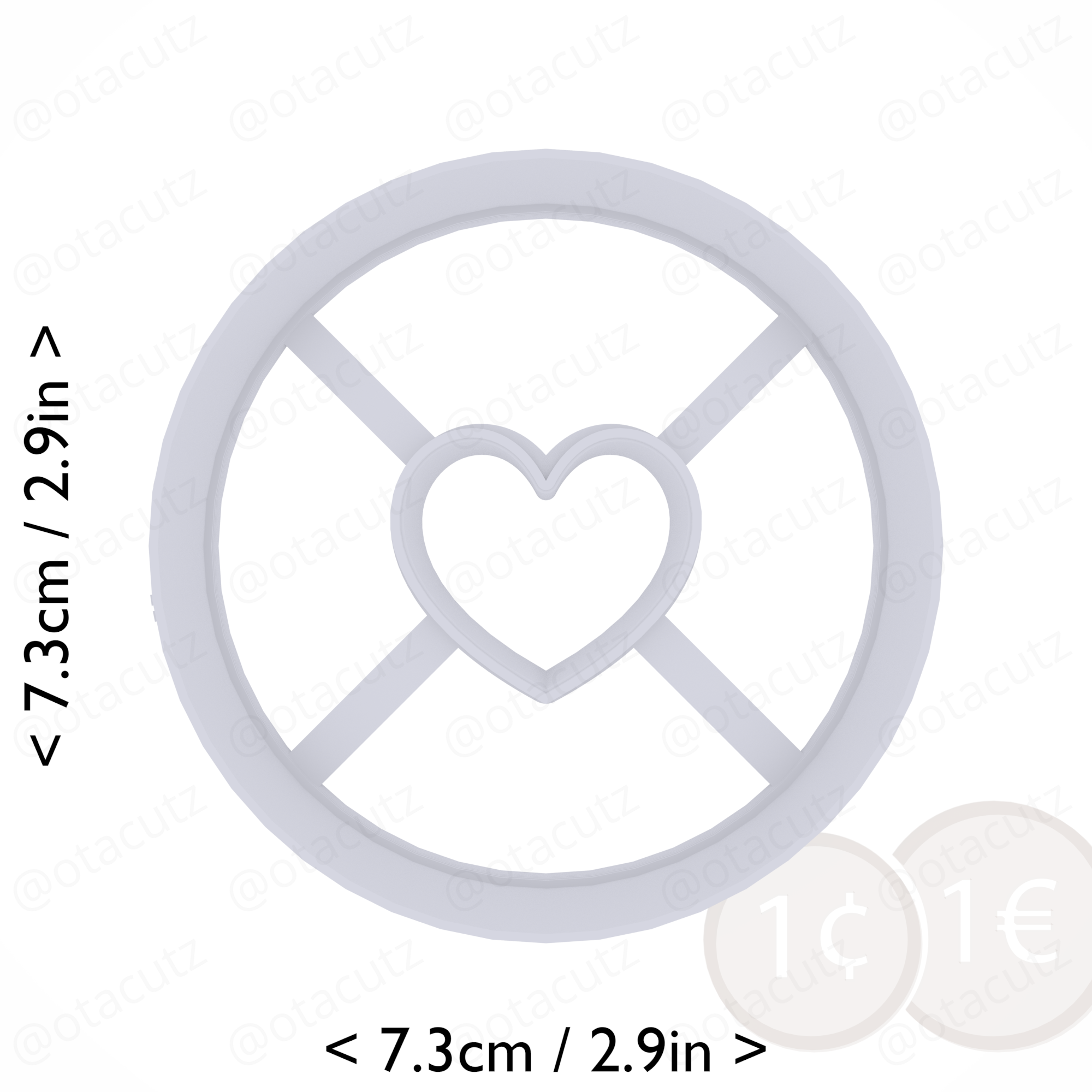 3D file Heart Donut Cookie Cutter 2.5in / 6.4cm 💜・3D printing design to ...