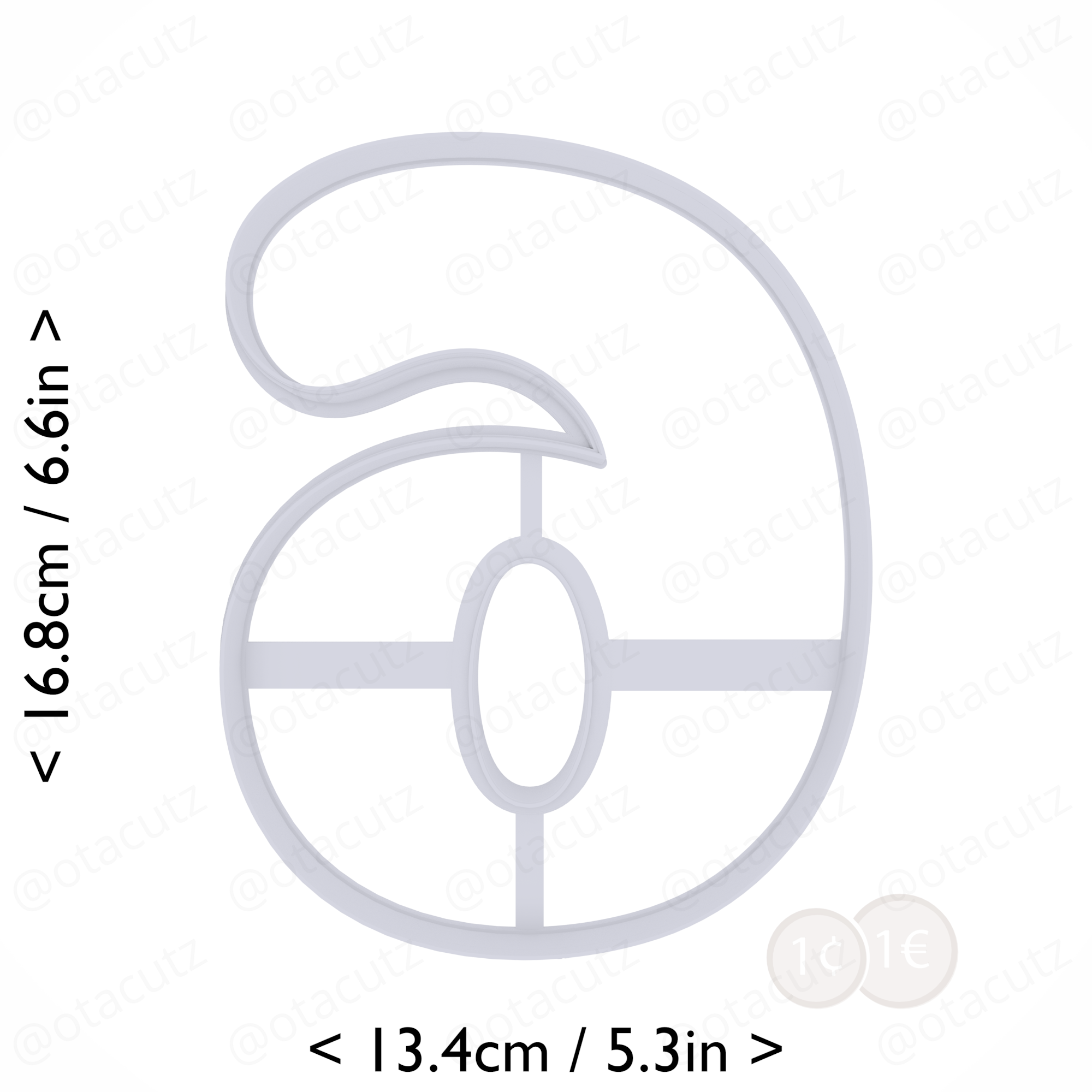 3D file Number Six / Nine Cookie Cutter 6.25in / 15.9cm・3D printing ...