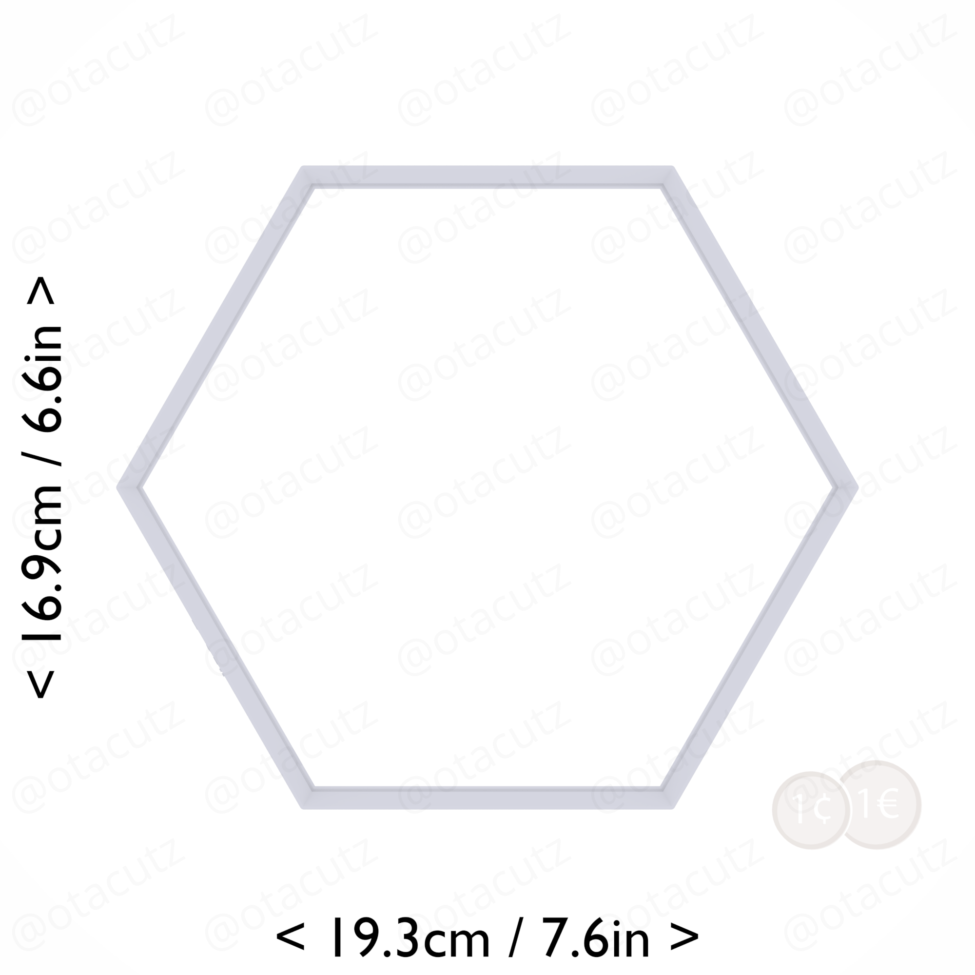 3D-Datei Sechseck Ausstechform 7.25in / 18.4cm・3D-druckbare Vorlage zum ...