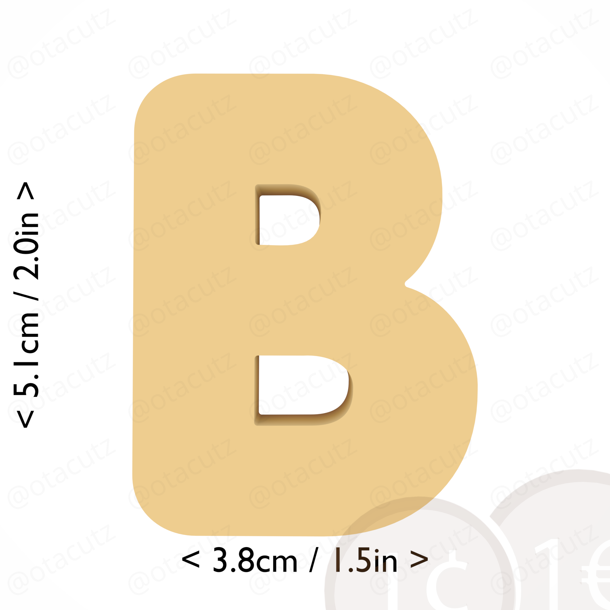 3D file Letter B Cookie Cutter 2in / 5.1cm 🍪・3D printer model to ...