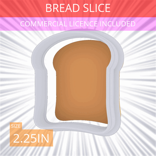 3D file Bread Slice Cookie Cutter 2.25in / 5.7cm・3D print design to ...