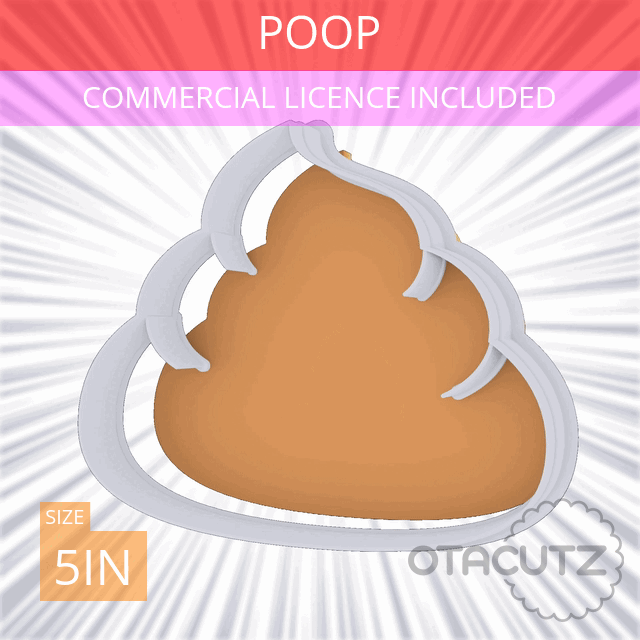 STL file Poop Cookie Cutter 5in / 12.7cm・3D printable model to download ...