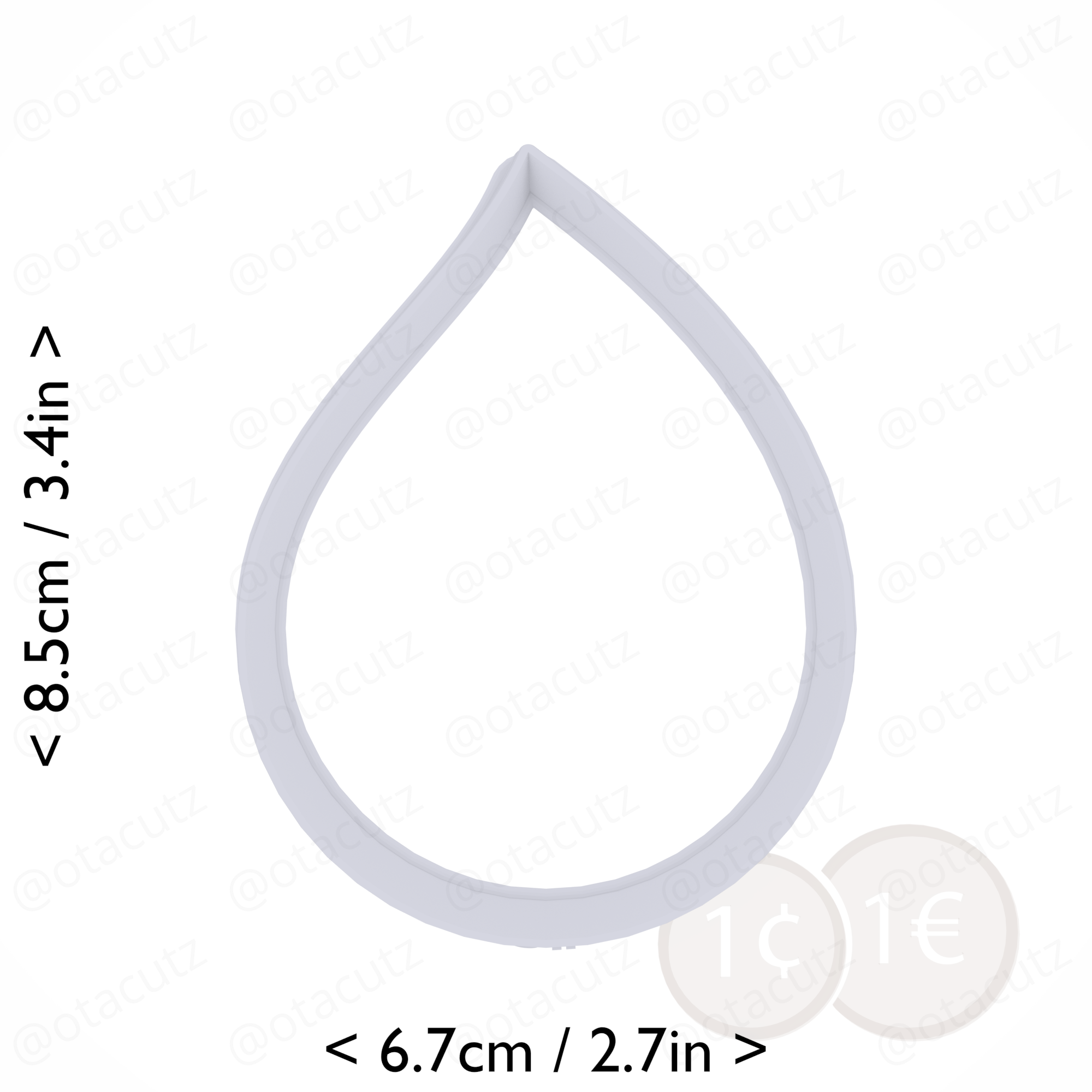 3D file Drop Cookie Cutter 3in / 7.6cm・3D printable model to download・Cults