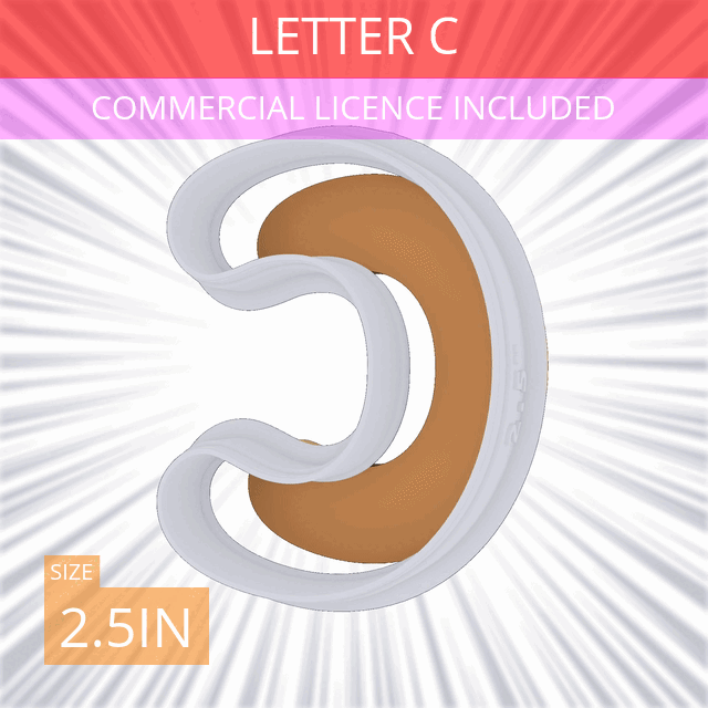 3D file Letter C Cookie Cutter 2.5in / 6.4cm・3D print object to ...