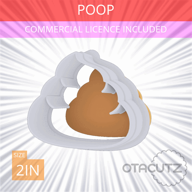 STL file Poop Cookie Cutter 2in / 5.1cm・Model to download and 3D print ...