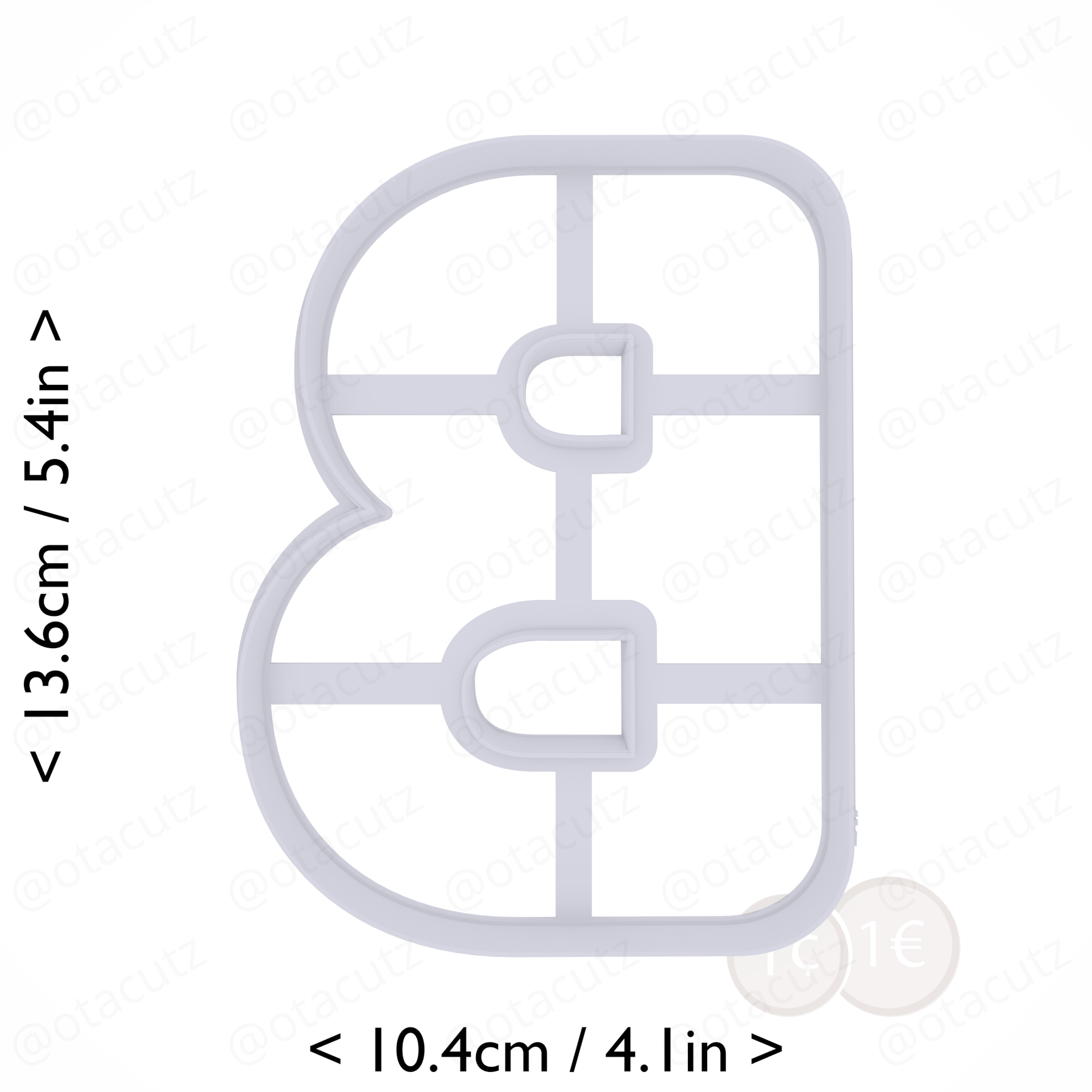 3D file Letter B Cookie Cutter 5in / 12.7cm・3D printing design to ...